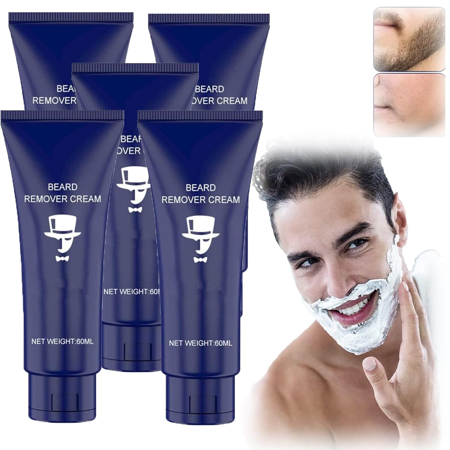 Men Permanent Hair Beard Removal Cream,Men Hair Removal Cream, 60g ...