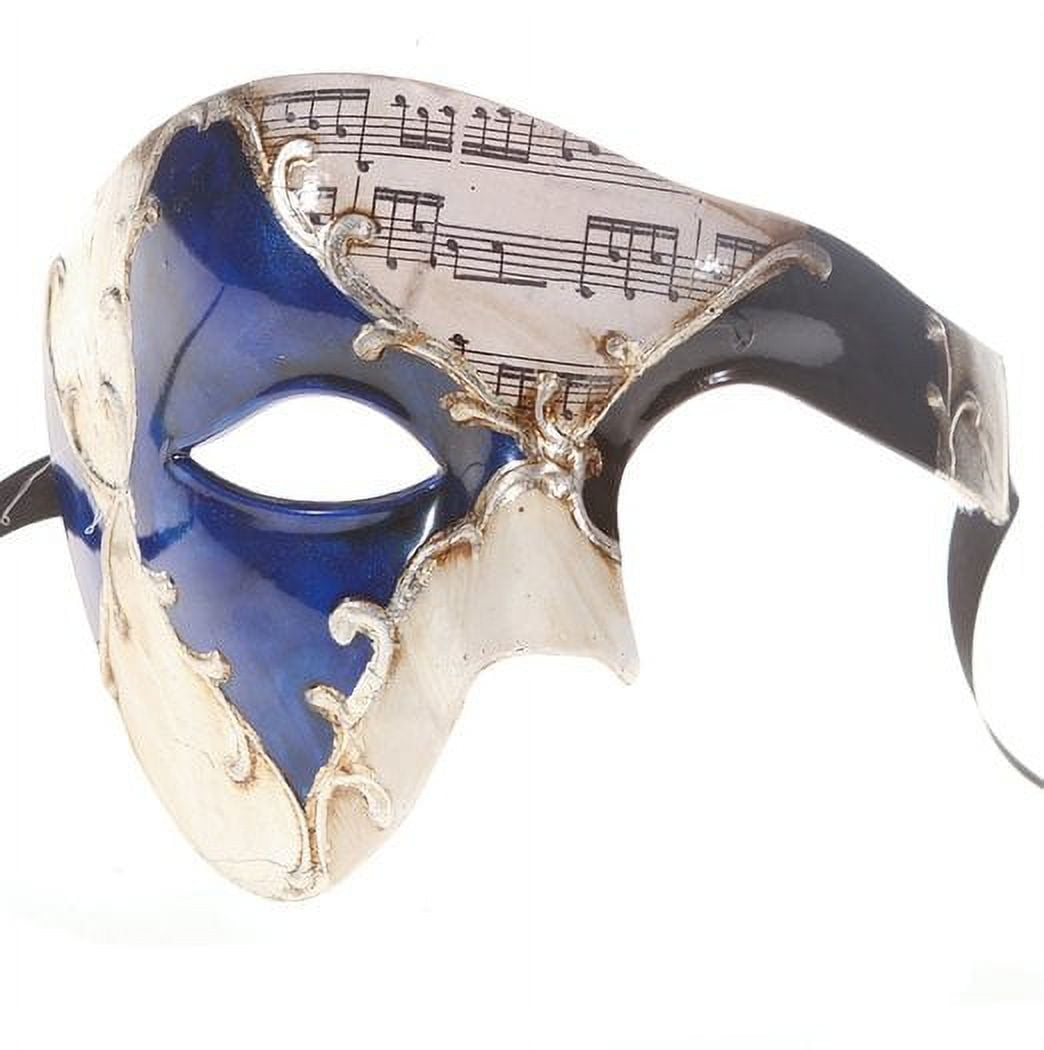 Men Phantom Of The Opera Half Face Masquerade Mask Blue and Silver ...