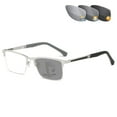 Men Photochromic Gray Business Reading Glasses 2.50, Silver Metal ...