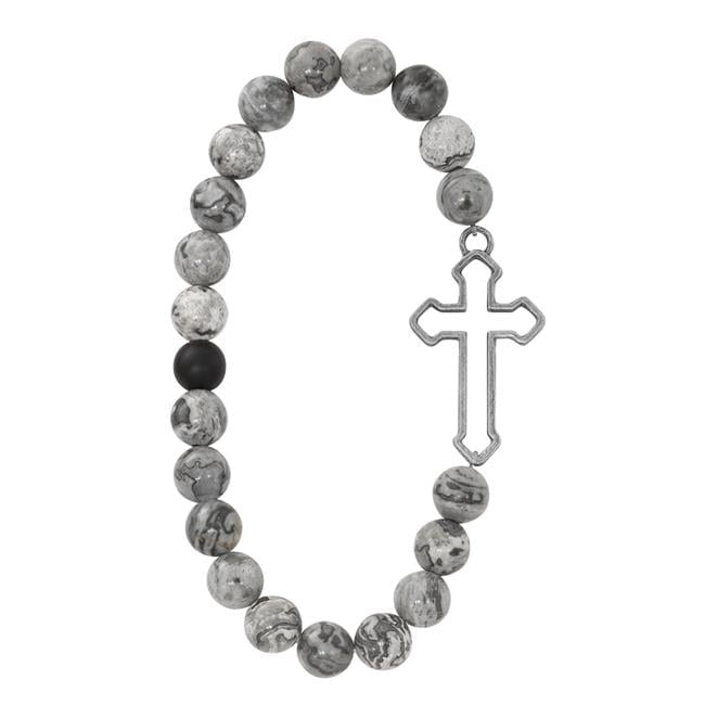 Men Picasso Stone Rosary Carded Stretch Bracelet - Walmart.com