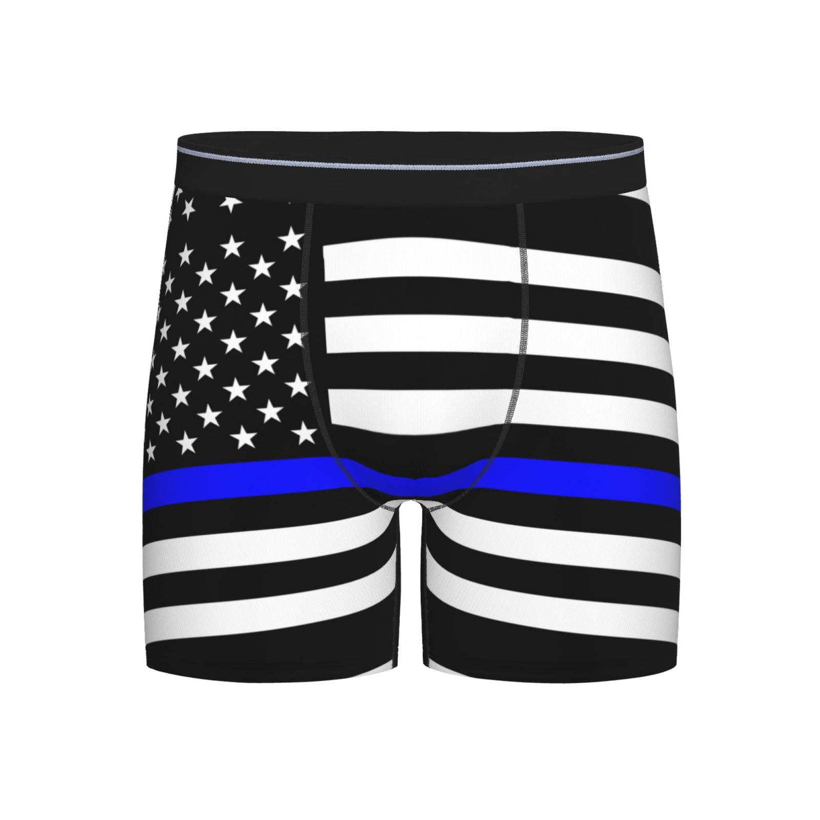 Men Police Thin Blue Line Flag Boxer Briefs Novelty Boxer Shorts ...