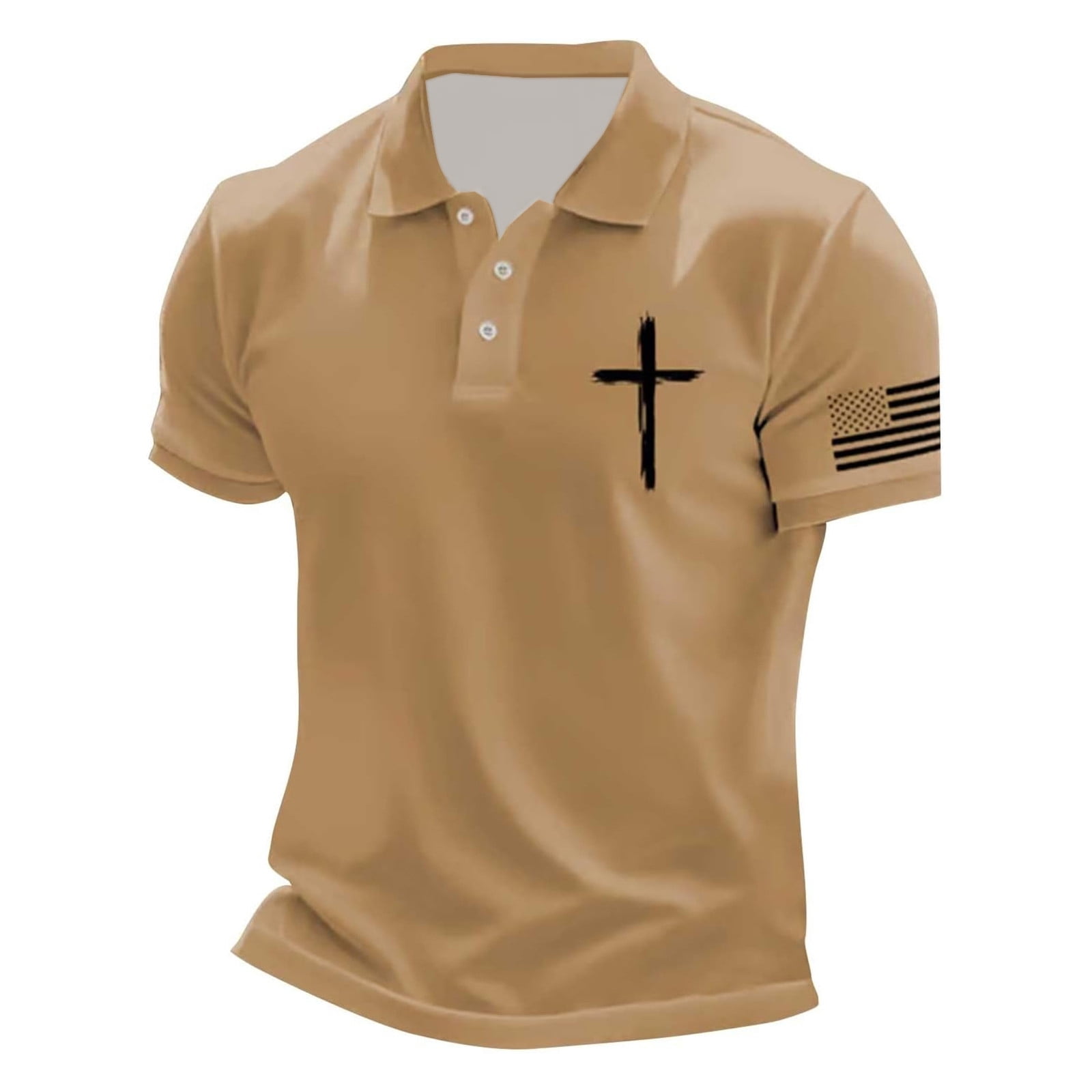 Men Polo Shirt Print Performance Big and Tall Mens Polos with Pocket ...