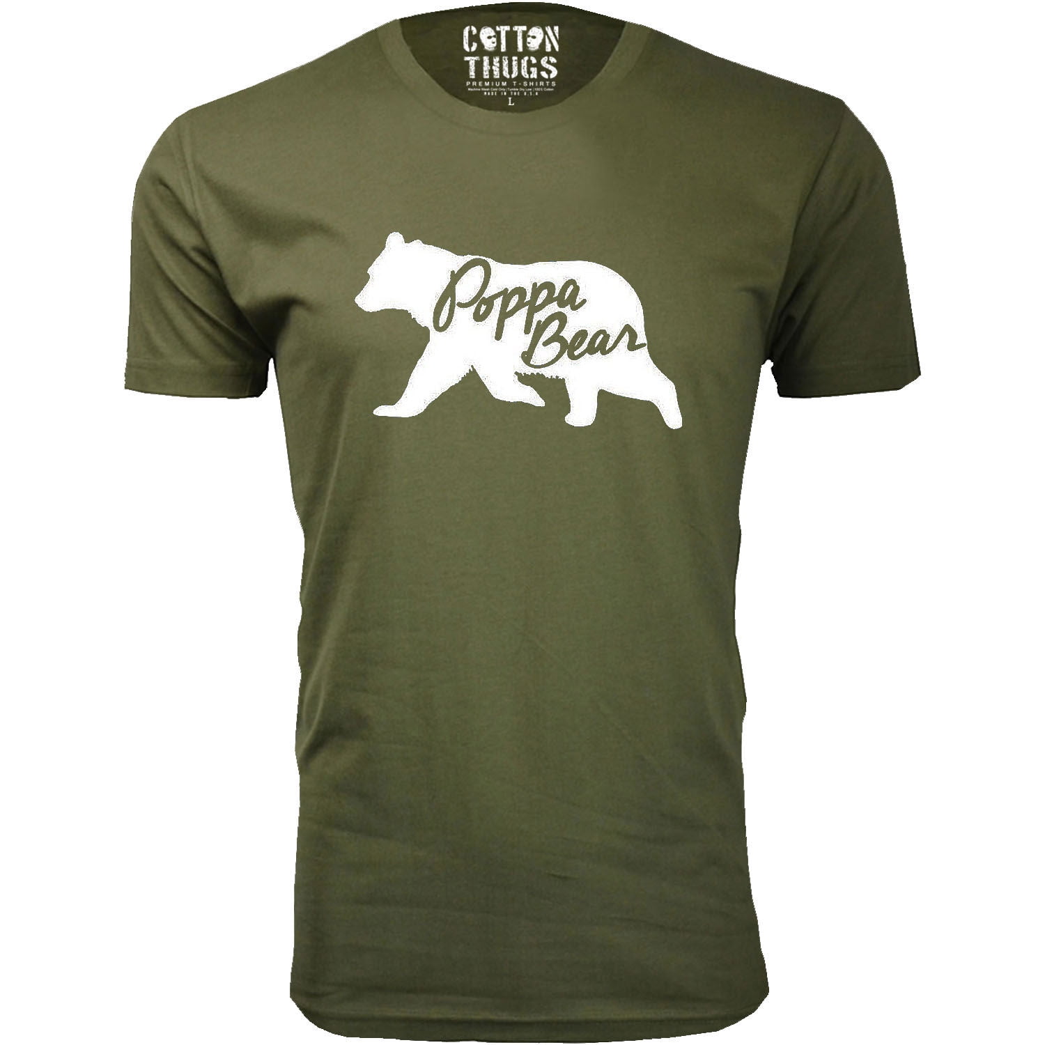 Men Poppa Bear Silhouette Dad T-Shirt - Walmart.com