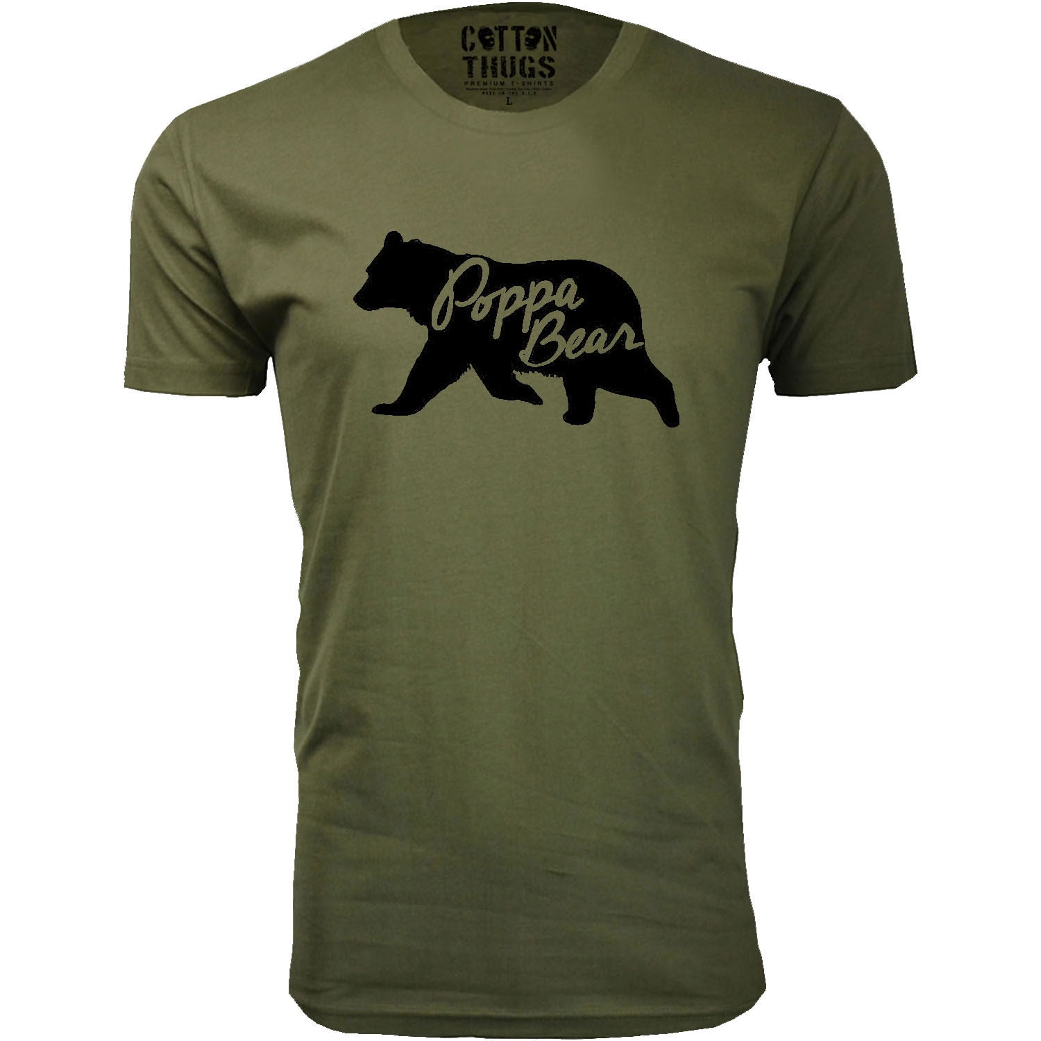 Men Poppa Bear Silhouette Dad T-Shirt - Walmart.com