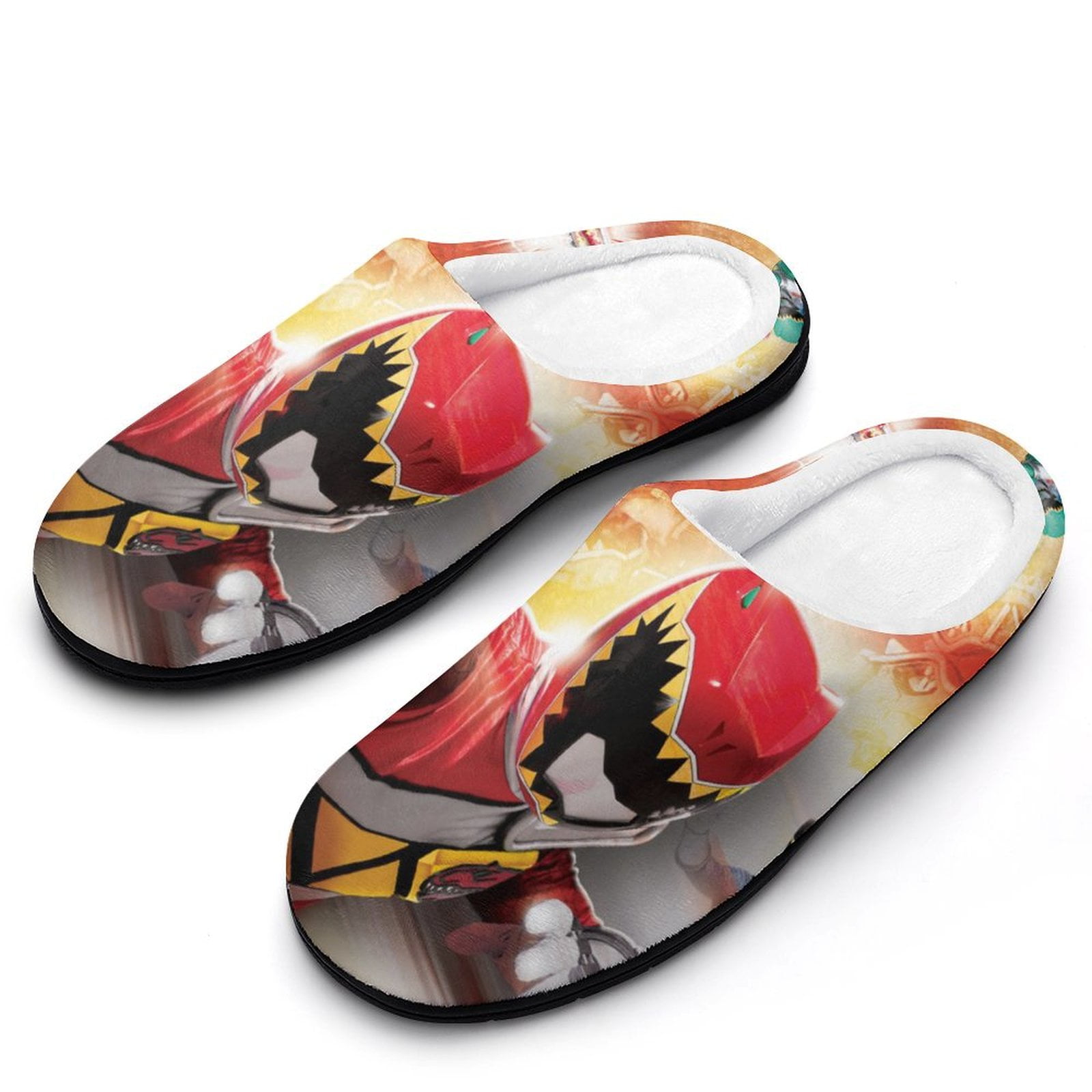 Men Power Rangers Slippers Non-Slip Fuzzy House Slippers Warm Soft ...