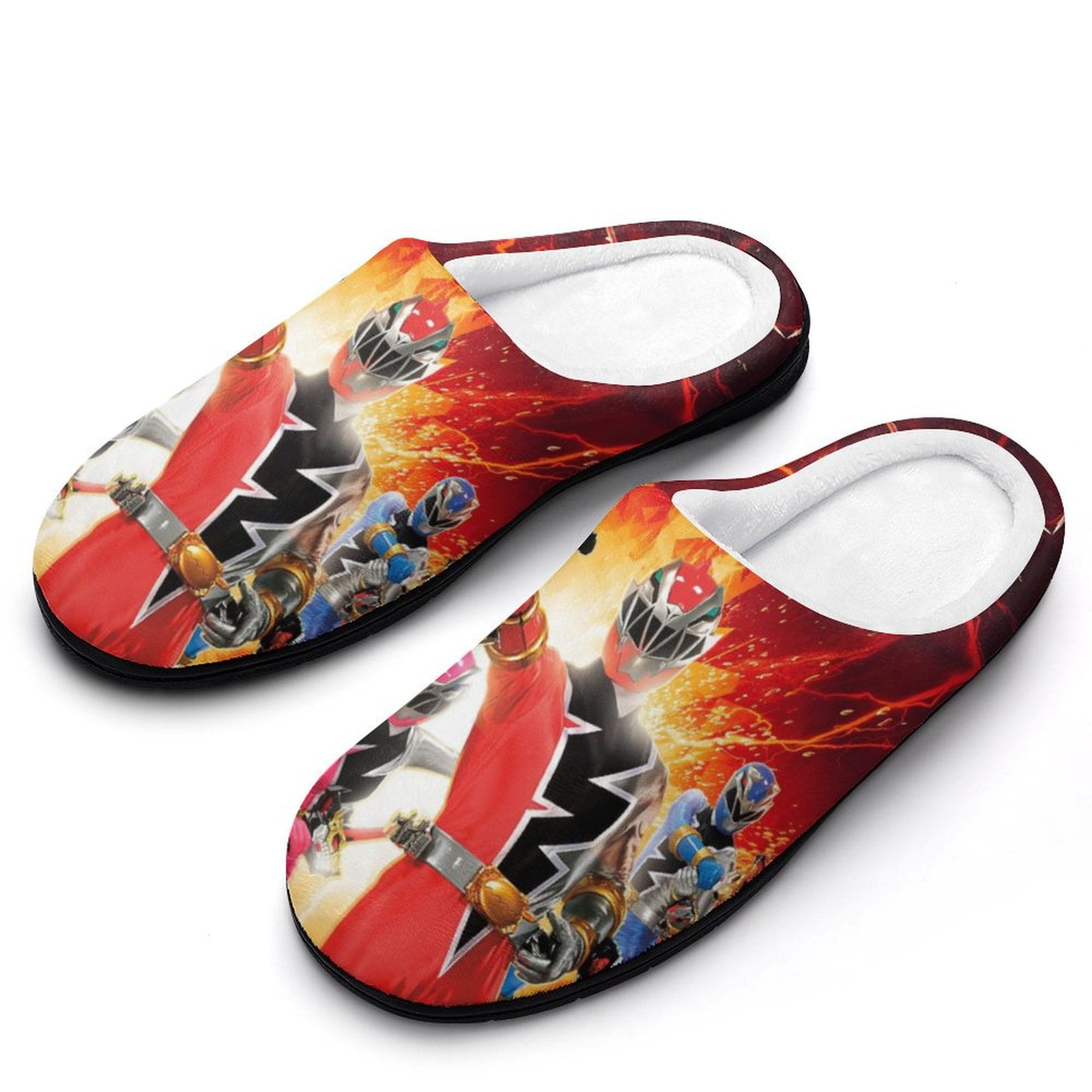 Men Power Rangers Slippers Non-Slip Fuzzy House Slippers Warm Soft ...