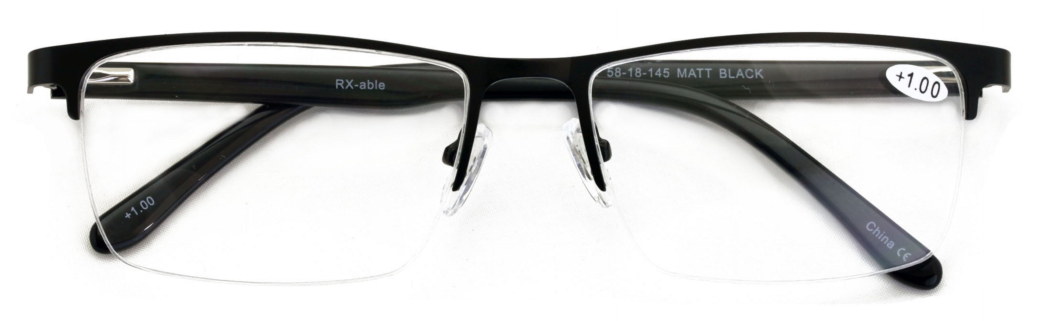 Men Premium Optical Frame Wide Large Head Reading Glasses Half Rim ...