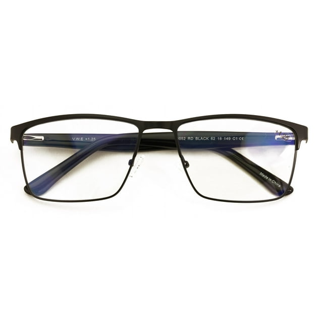 Men Premium Rectangle Metal - Plastic Temple Extra Large Reader - 152mm ...