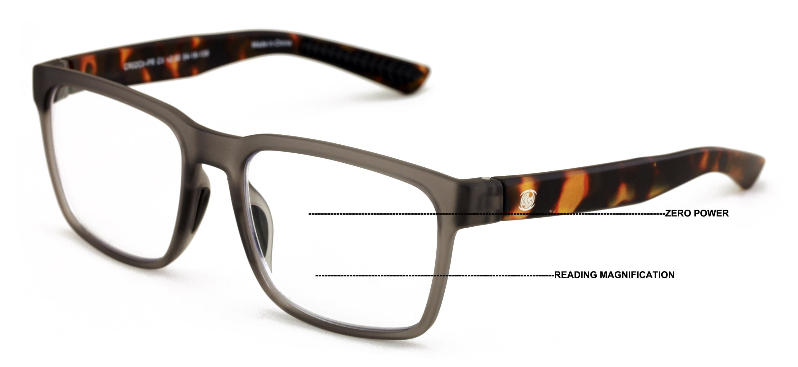 Men Progressive Bifocal Reading Glasses - No Line - Clear on Top Sport Fashion Reader CR02 +2.75 ...