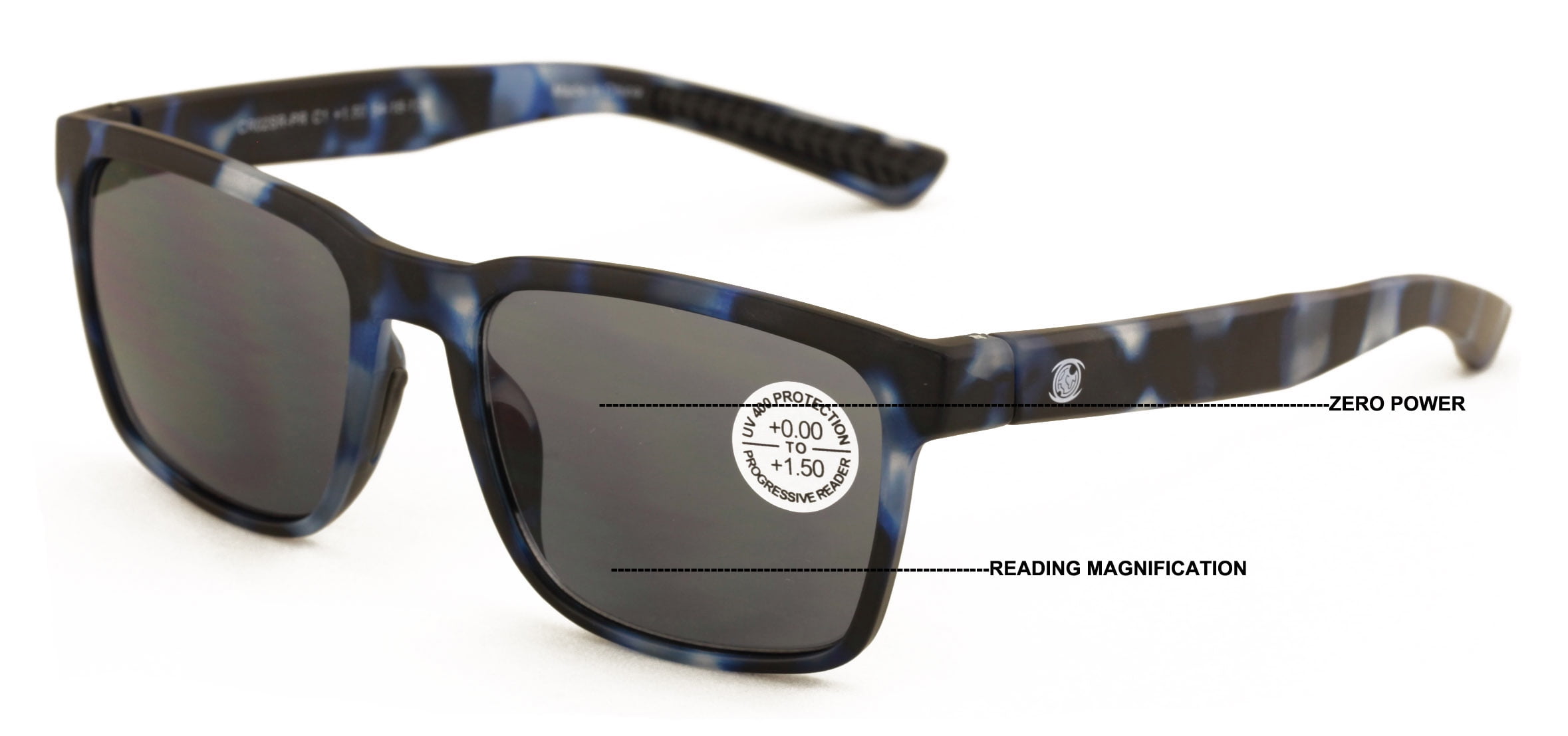 Men Progressive Bifocal Reading SunGlasses - No Line - Clear on Top Sport Fashion UV Outdoor ...