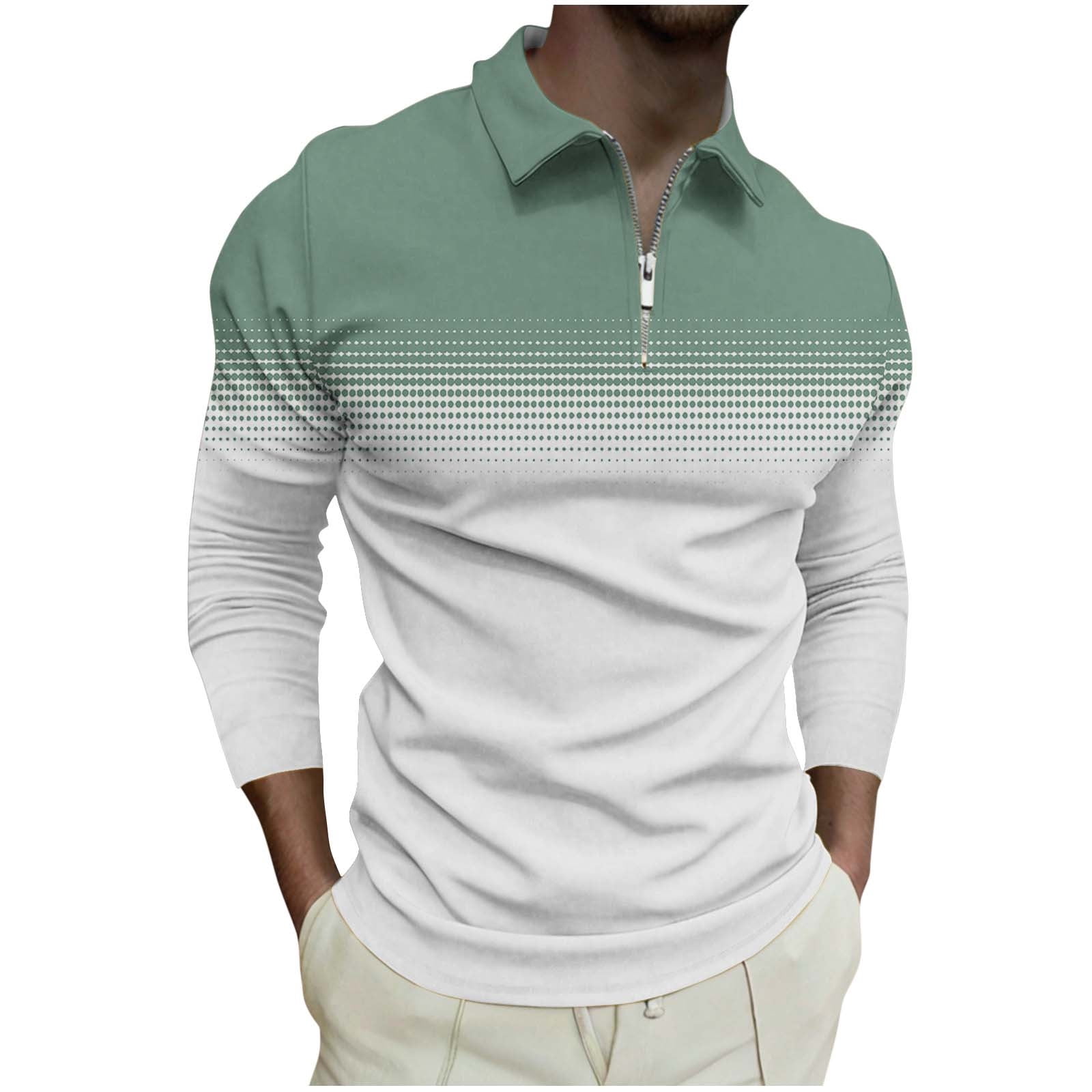 Men Pullover Sweater Long Sleeve T Shirts for Men Pullover Zipper ...