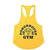 Men Pure Color Fitness Cotton Vest Bodybuilding Stringer Gym Tank Tops ...