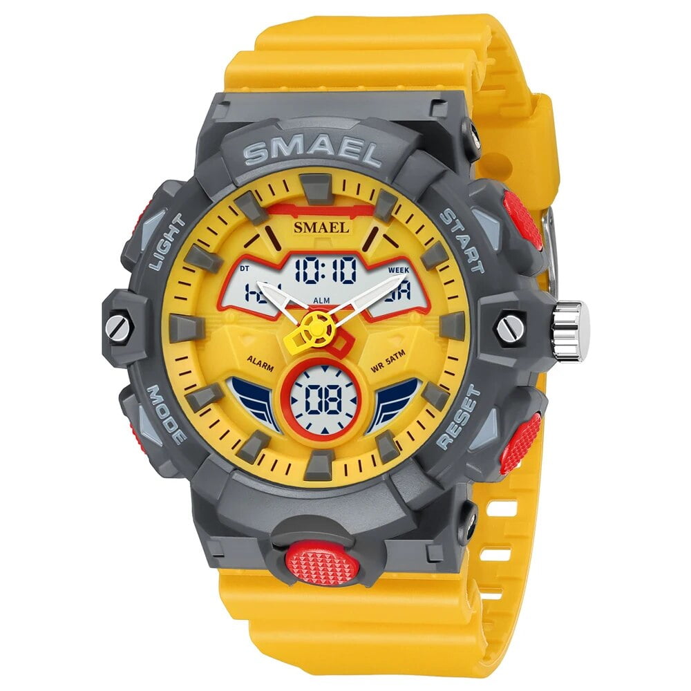 Men Quartz Sport Watches Waterproof Digital LED Display Analog Alarm ...