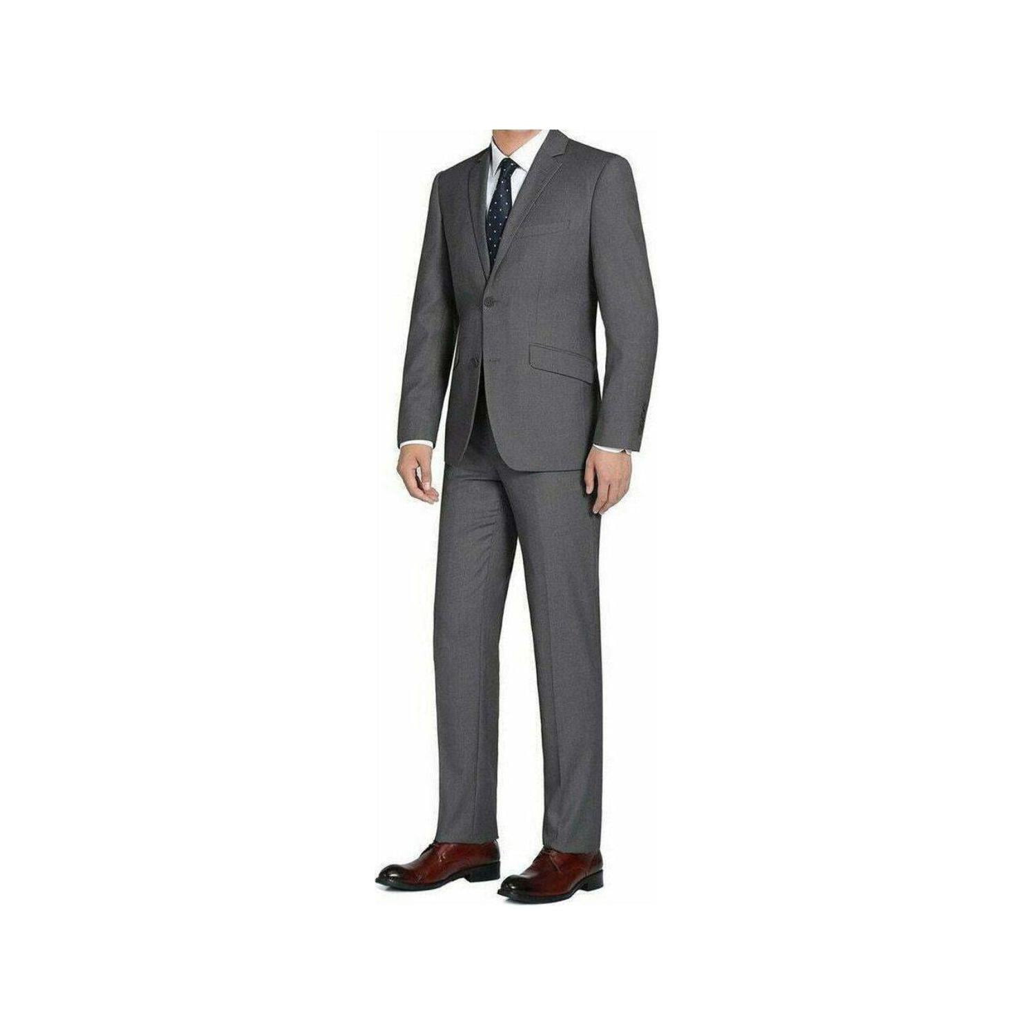 Men RENOIR suit Solid Two Button Business or Formal Slim Fit 202-1 ...