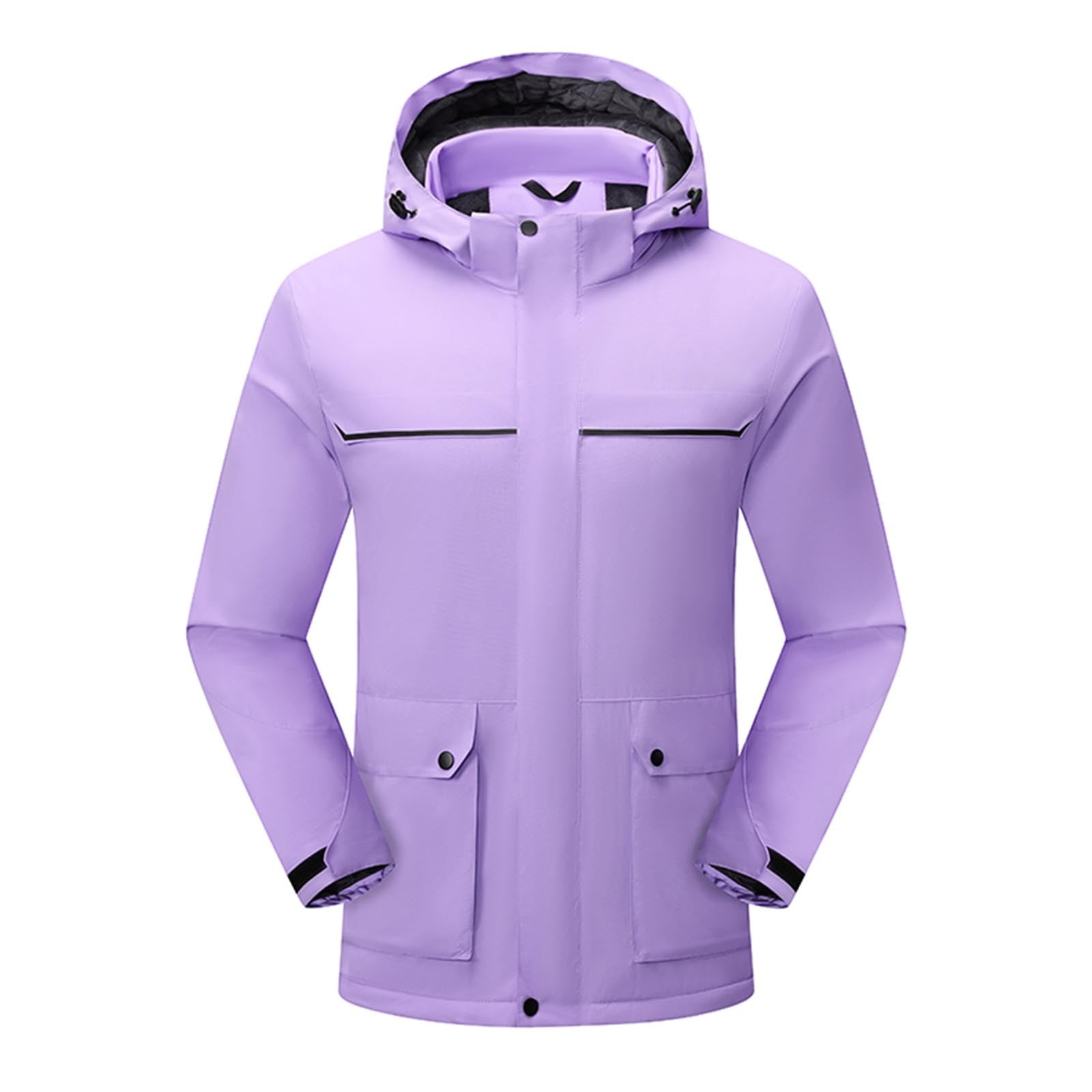 Men Rain Jacket Waterproof with Hood Packable Rain Jacket Winter Warm ...
