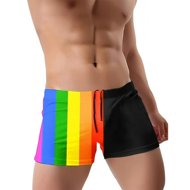 Men Rainbow Shorts Swimwear Underwear Swimming Trunks Running Boxer ...