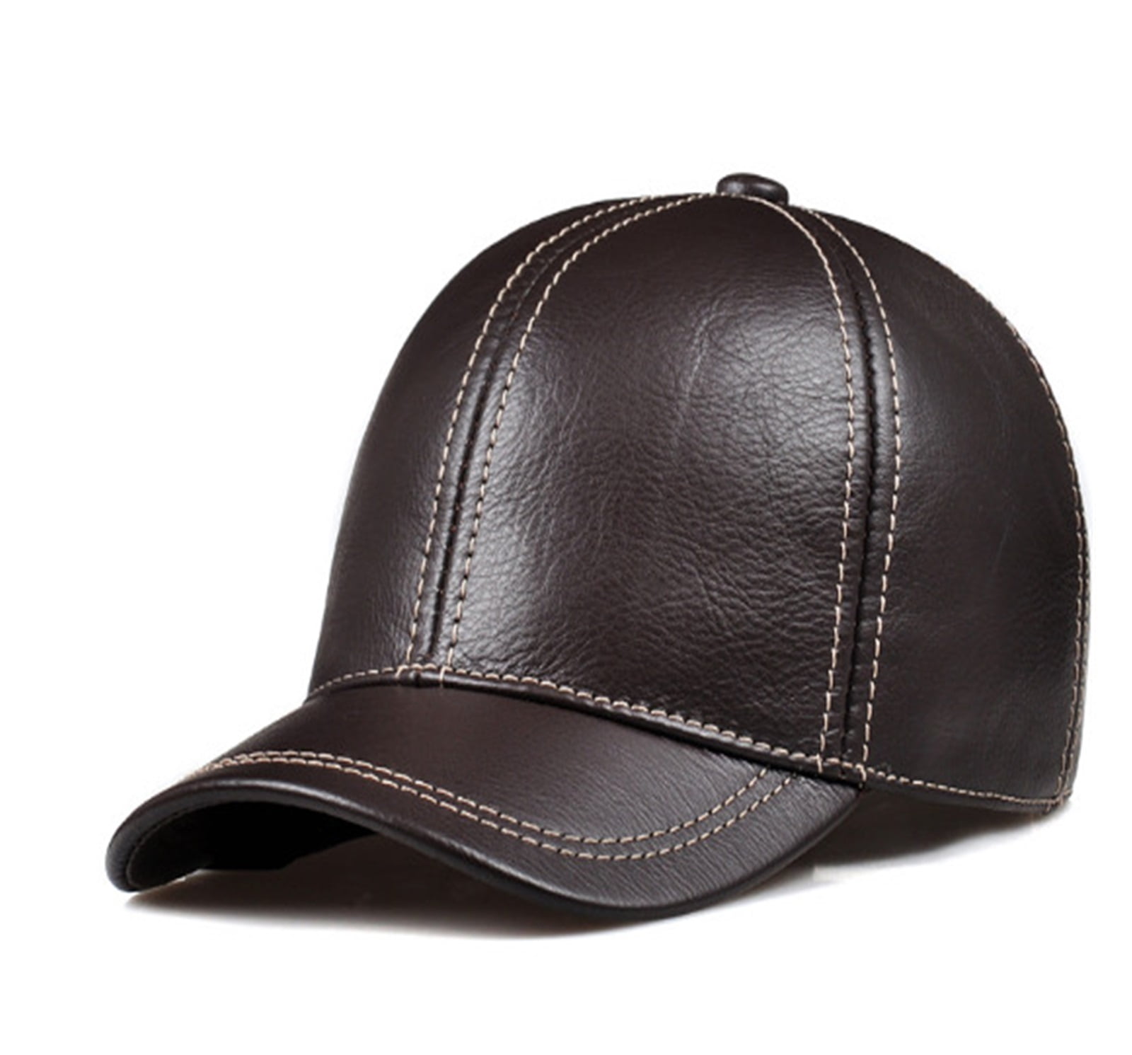 Men Real Leather Baseball Caps Sheepskin Men Youth Duck Tongue Dad Hats ...