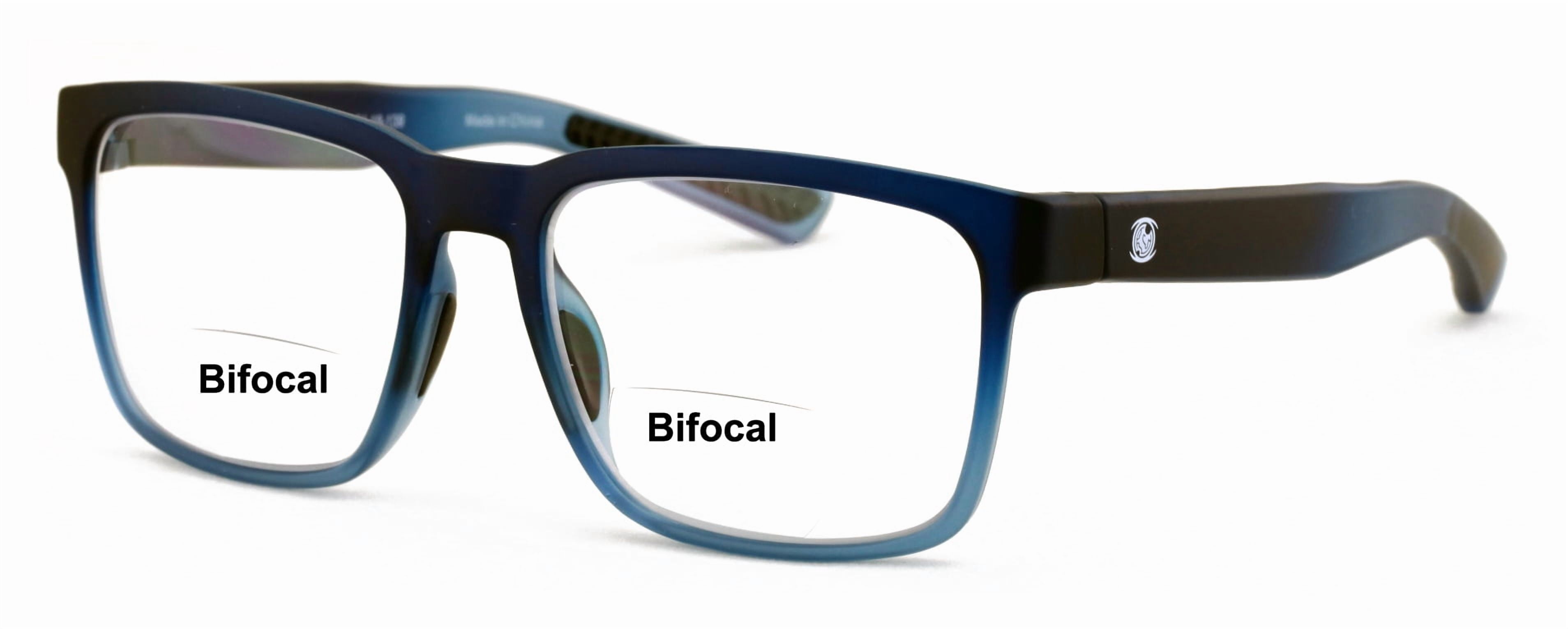 Men Rectangular Sport TR90 Clear Bifocal Reading Glasses - Lightweight ...