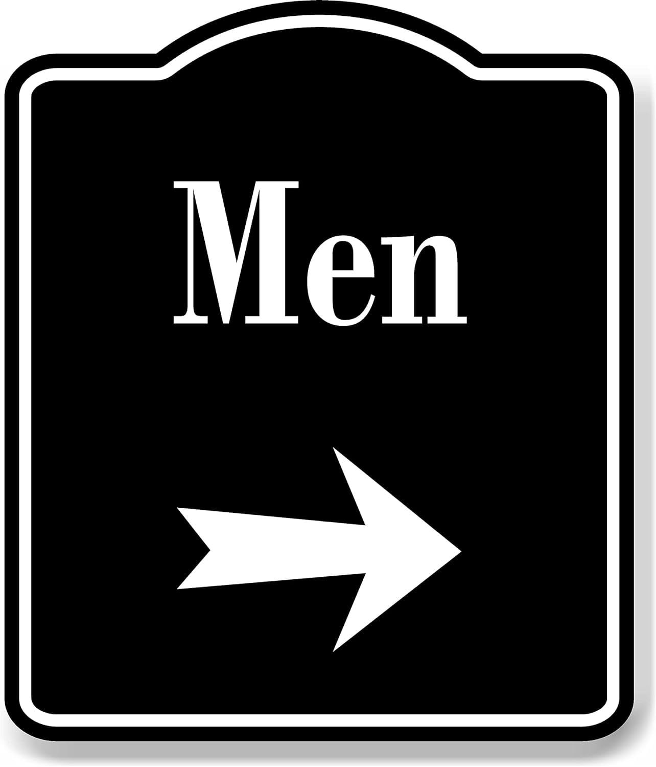 Men Right Arrow BLACK Aluminum Composite Sign, 8.5"x10" - Walmart.com