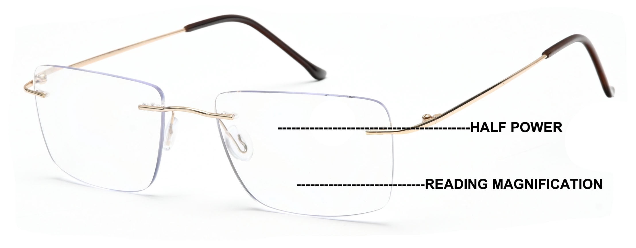Men Progressive No Line Multifocus Rimless Metal Reading Glasses – Tri ...