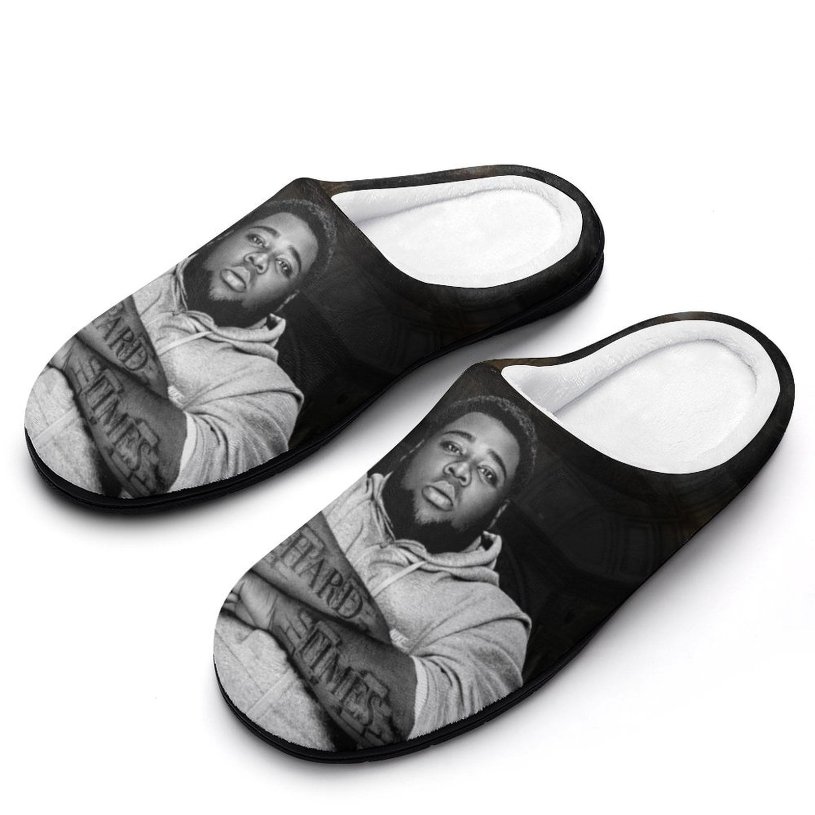 Men Rod Wave Slippers Non-Slip Fuzzy House Slippers Warm Soft Plush ...