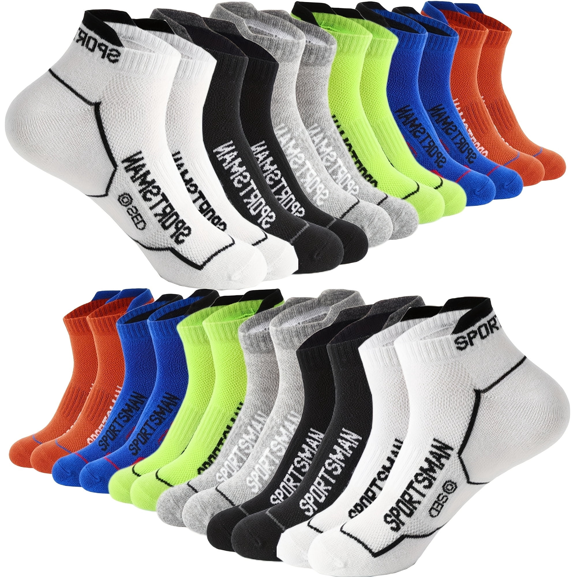 Men Running Socks 12 Pairs Ankle Athletic Socks Wicking Cushioned for ...