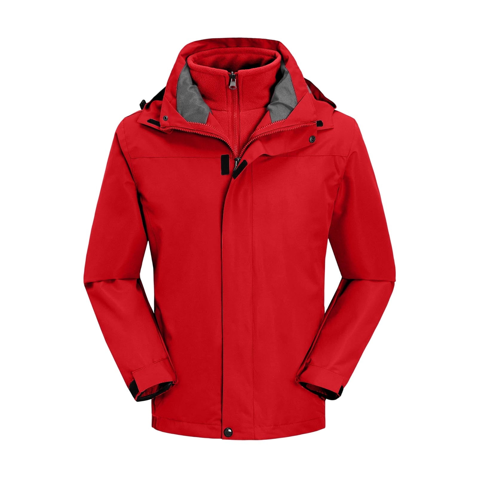 Men'S 3-In-1 Waterproof Ski Jacket, High Neck Detachable Fleece Liner ...