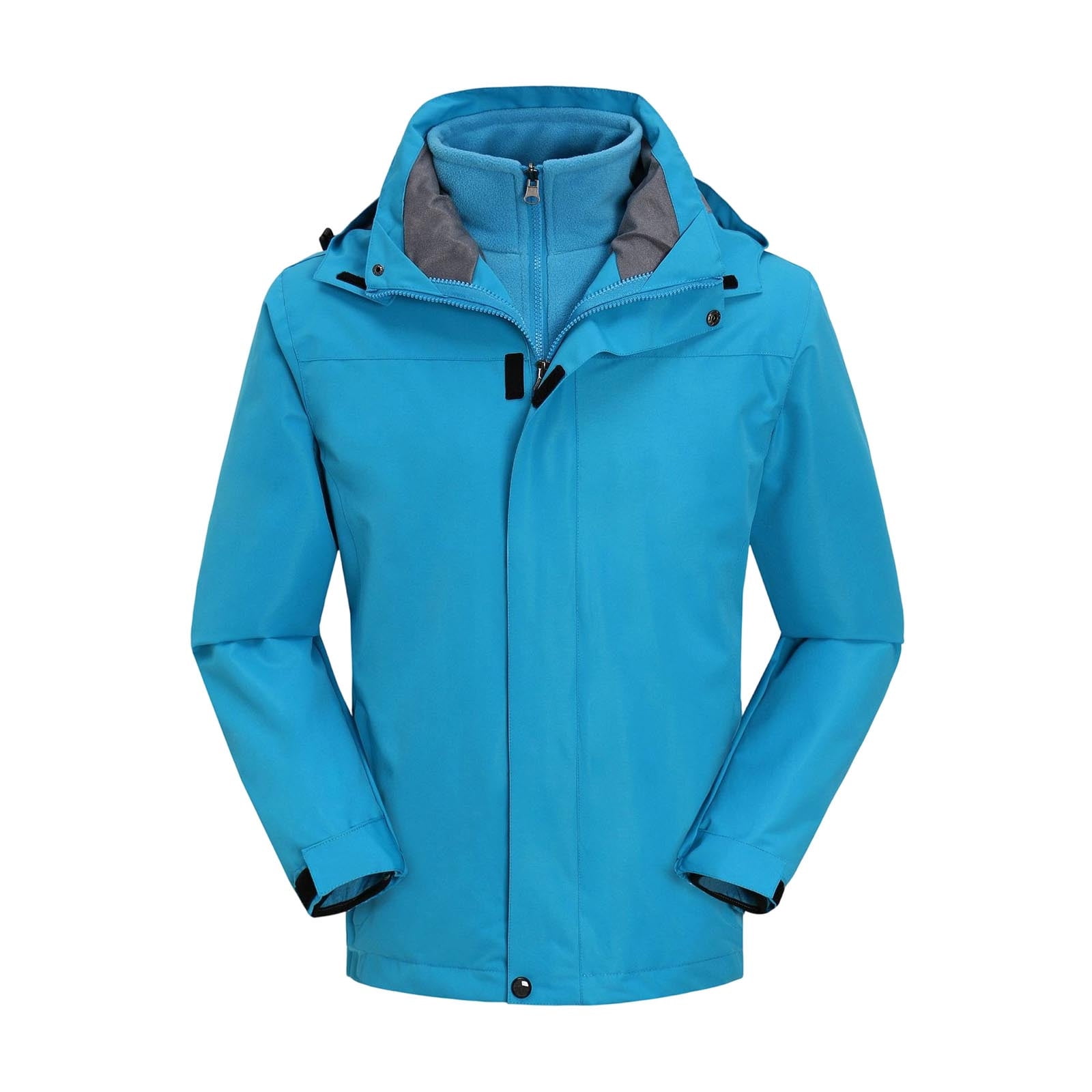 Men'S 3-In-1 Waterproof Ski Jacket, High Neck Detachable Fleece Liner ...