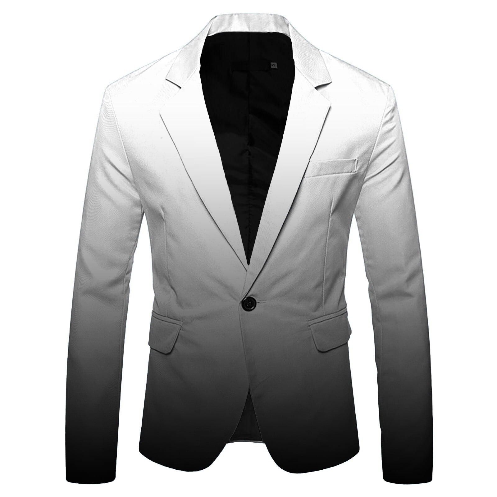 Men'S 3D Gradient Color Suit Jacket Printed Pocket Lapel Button Up Suit ...