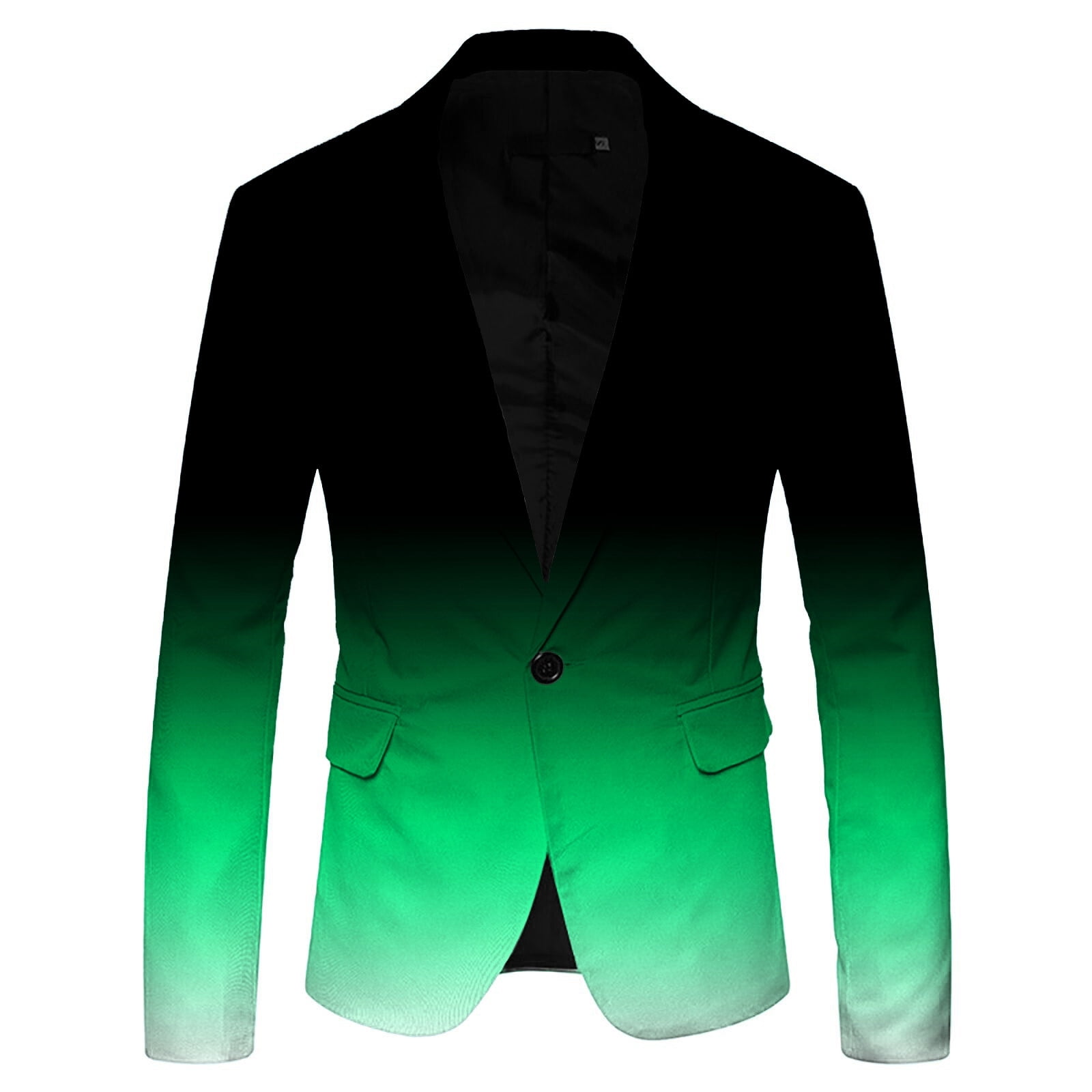 Men'S 3D Gradient Color Suit Jacket Printed Pocket Lapel Button Up Suit ...