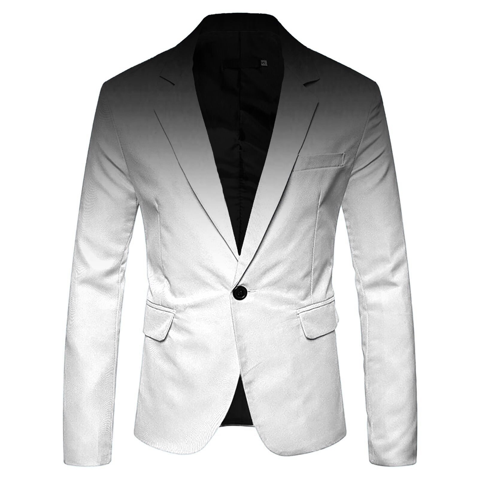 Men'S 3D Gradient Suit Jacket Printed Pocket Lapel Button Up Suit ...