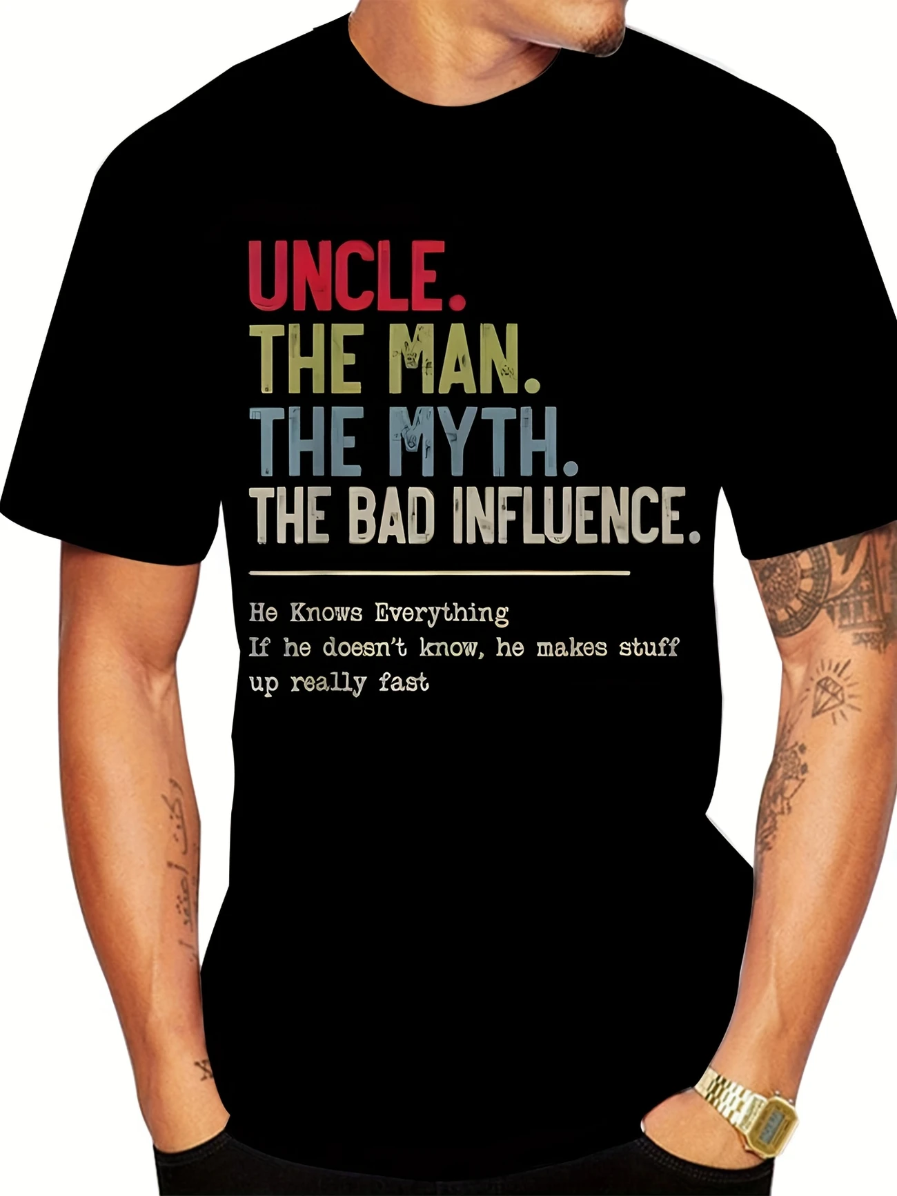 Men'S 3D Print Short-Sleeve T-Shirt, Featuring an Uncle, Men, Mythology ...