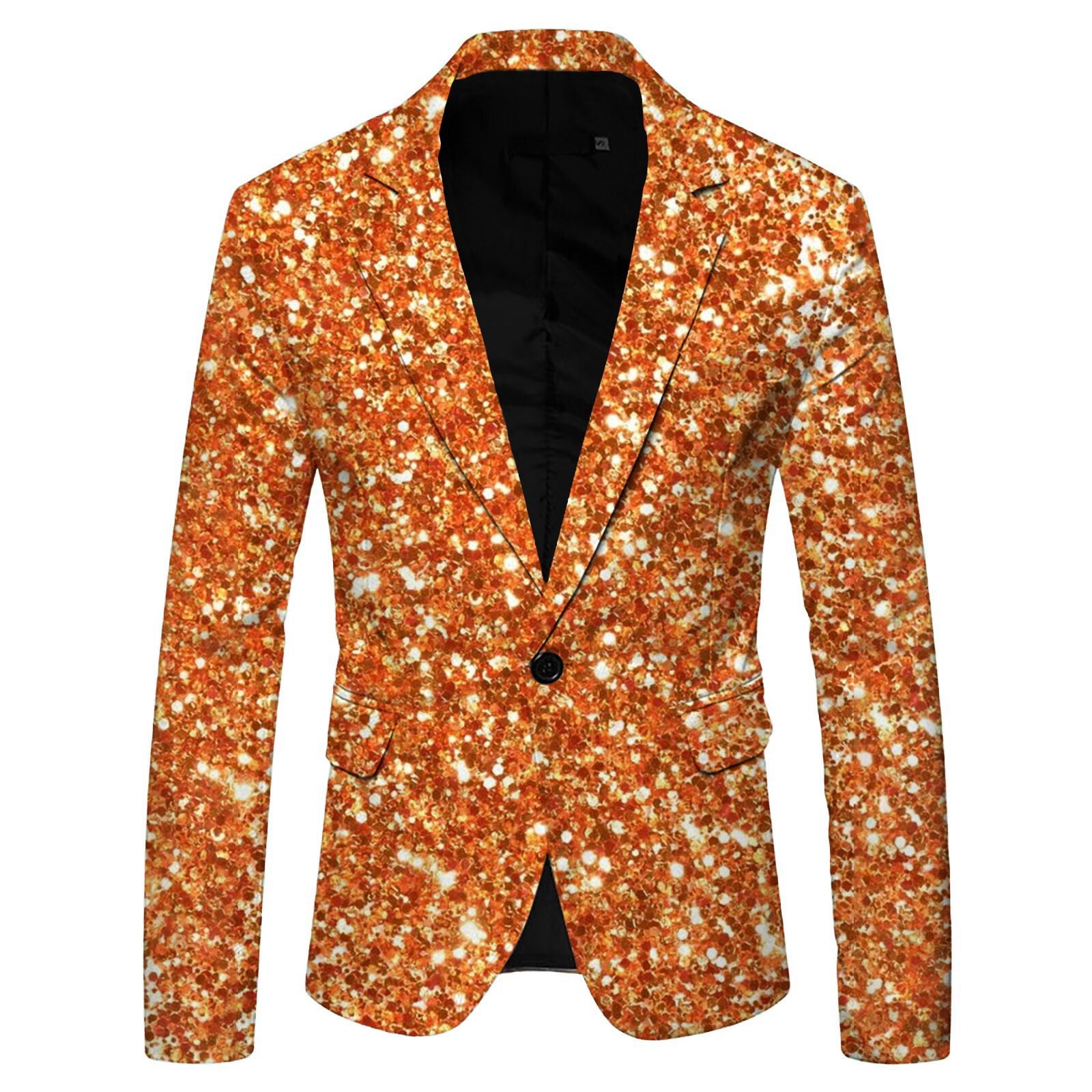 Men'S 3D Sequin Suit Jacket Printed Pocket Lapel Button Up Suit Jacket ...