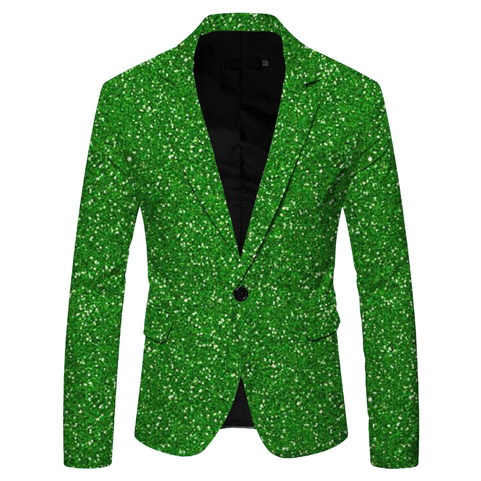Men'S 3D Sequin Suit Jacket Printed Pocket Lapel Button Up Suit Jacket ...