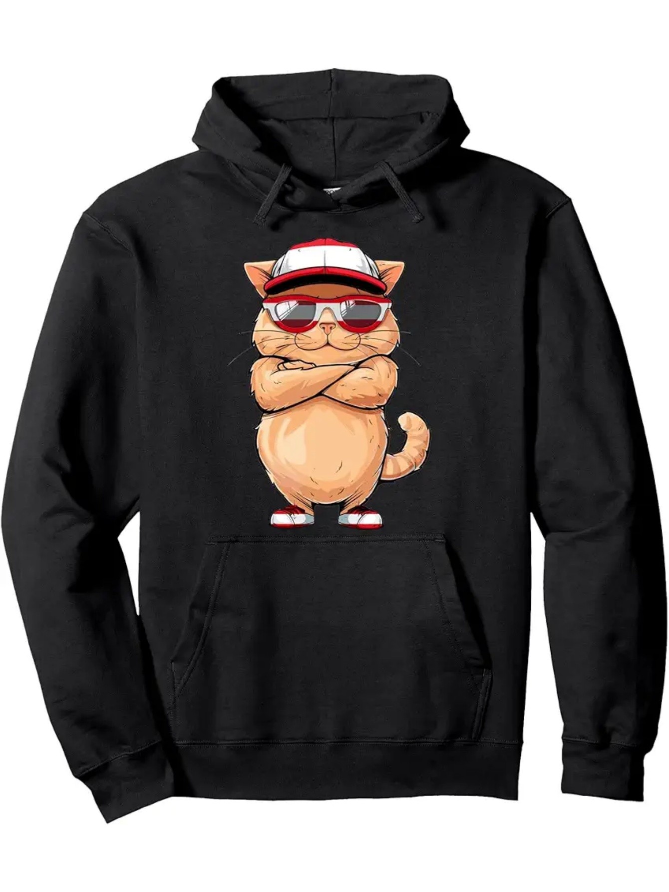 Men'S Austrian Flag Cat Hoodie - Sweatshirt with Orange Tabby Kitten ...