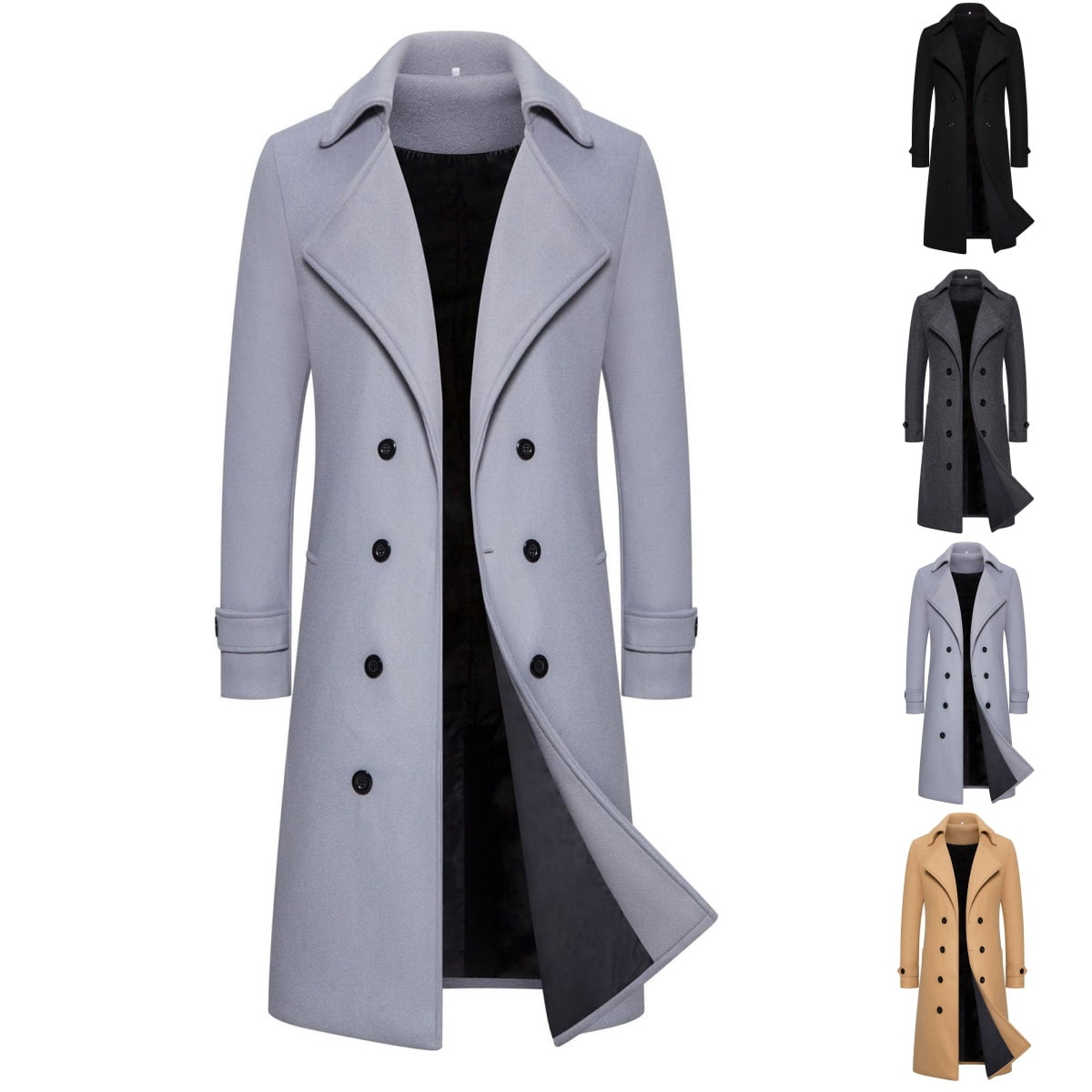 Men'S Autumn/Winter Overcoat Coat Long Overcoat Coat Double ...
