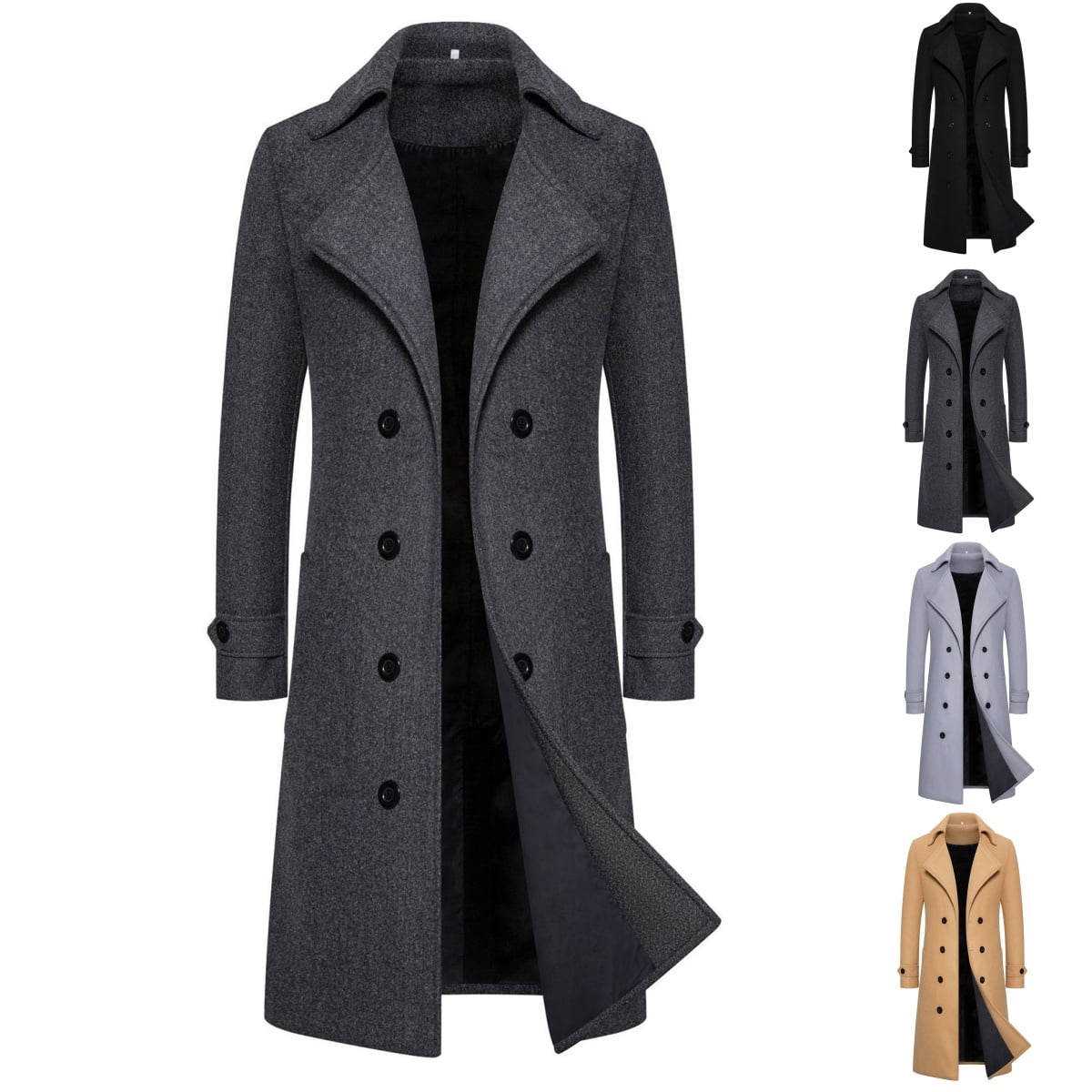 Men'S Autumn/Winter Overcoat Coat Long Overcoat Coat Double ...