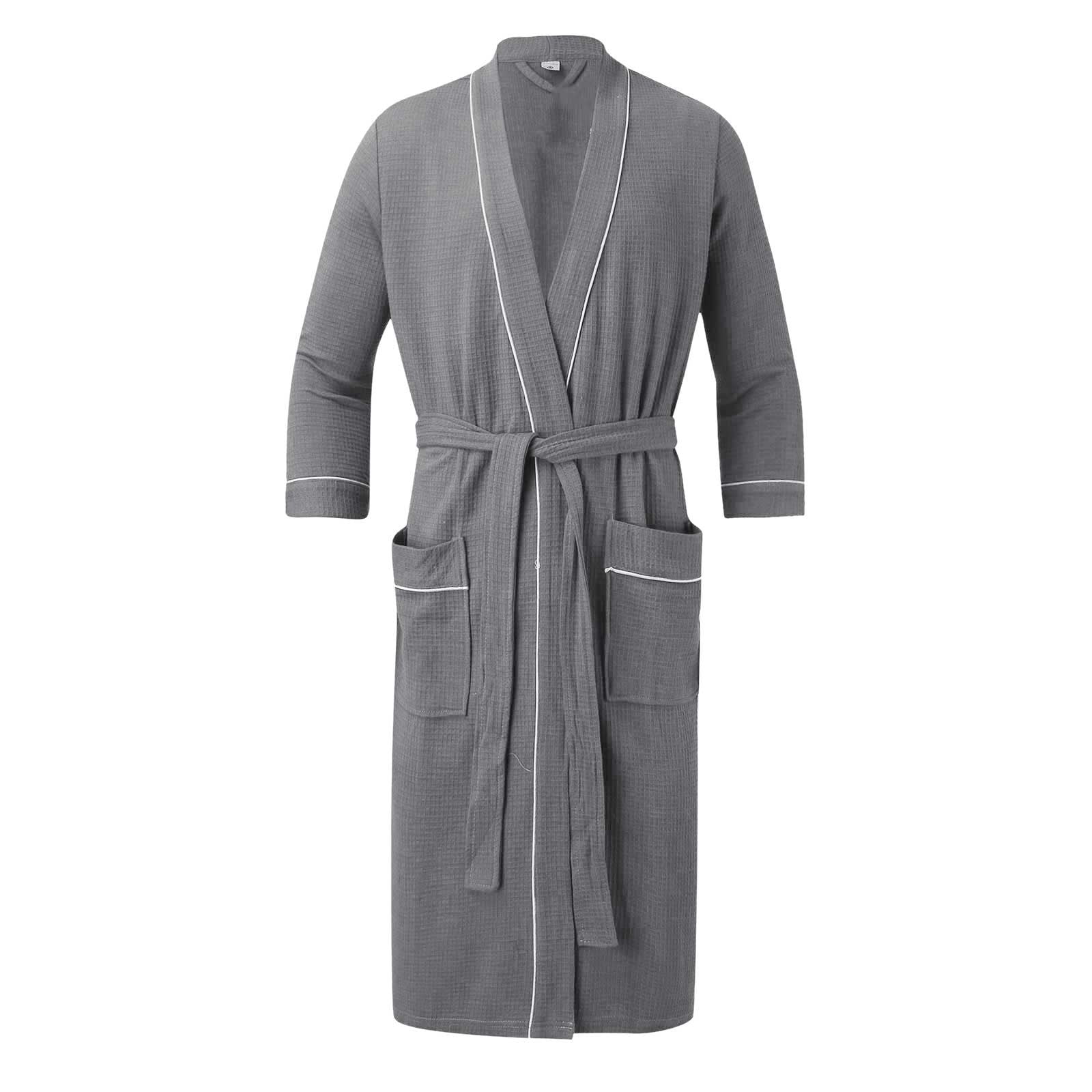 Men'S Bathrobes Men Robes Lightweight Waffle Robe Robes Lightweight ...