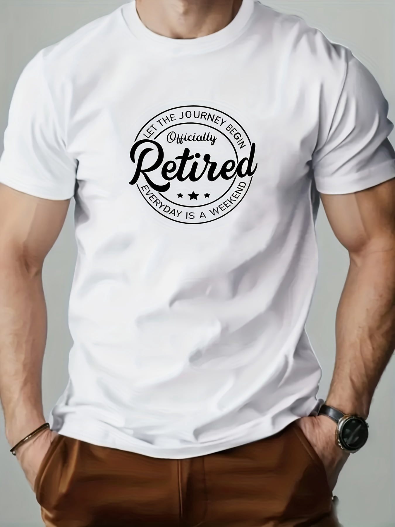 Men'S Black "Officially Retired" Retirement-Themed Print T-Shirt ...
