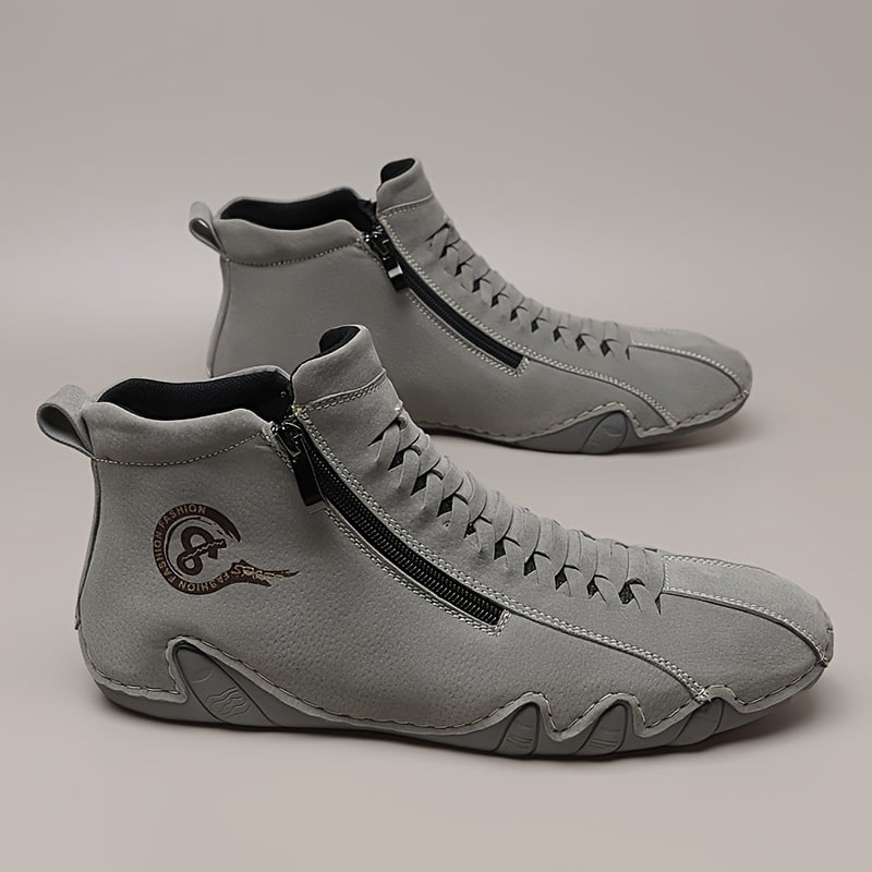Men'S Boots with Handmade Stitching, Casual Shoes with Rubber Soles ...