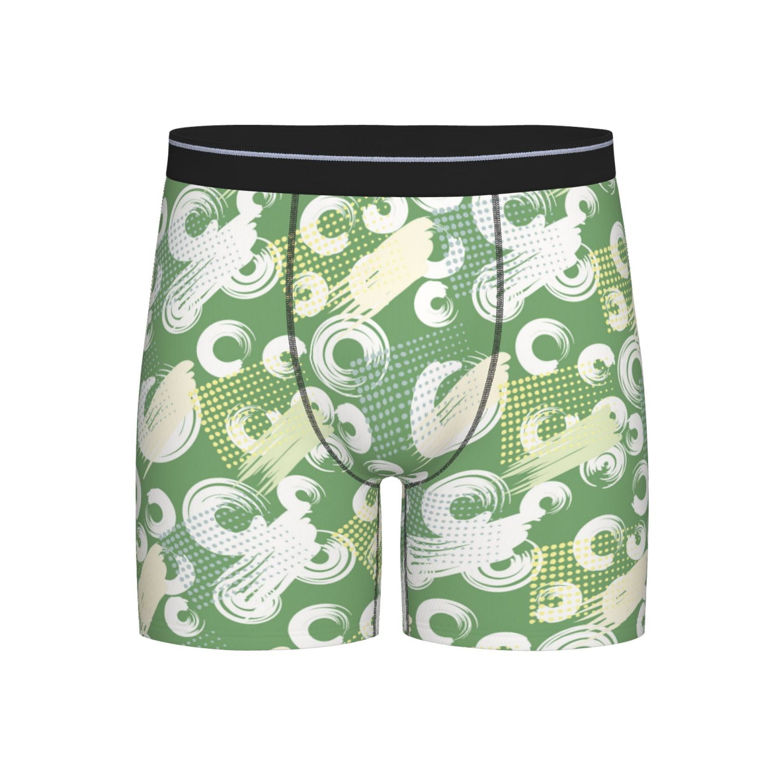 Men'S Boxer Briefs, Abstractly Green Pattern Soft And Breathable Mens ...