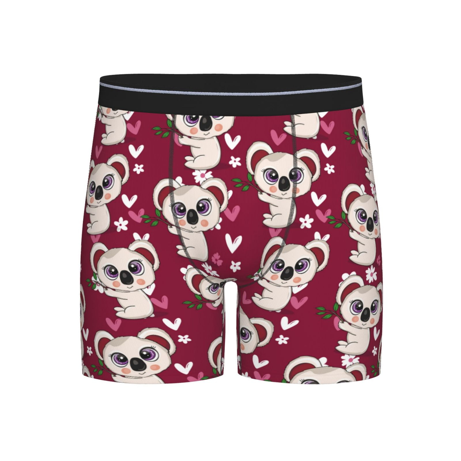 Men'S Boxer Briefs, Big Eyes Koala Burgundy Soft And Breathable Mens ...