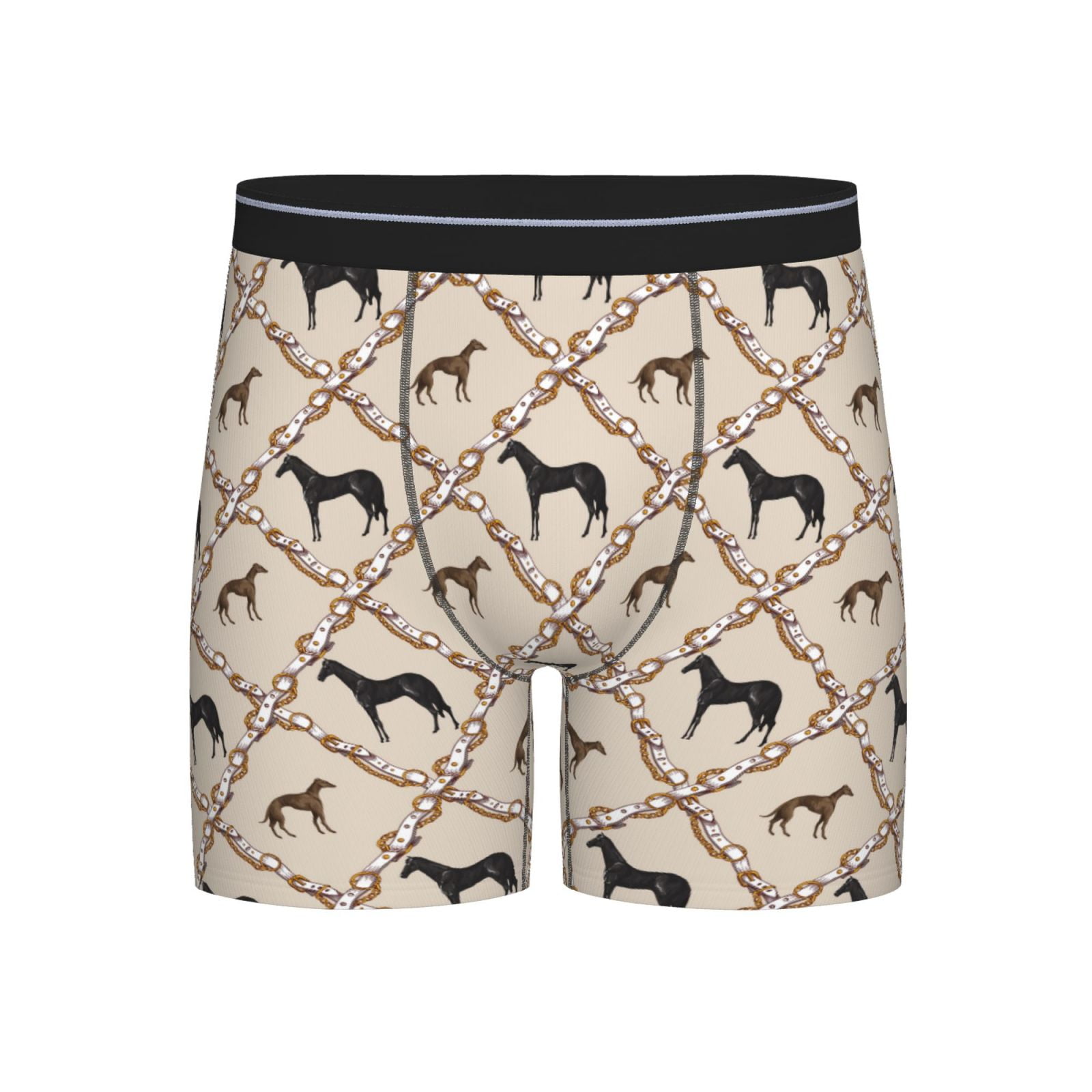 Men'S Boxer Briefs, Cartoon Cool Horse Hunting Dog Soft And Breathable ...