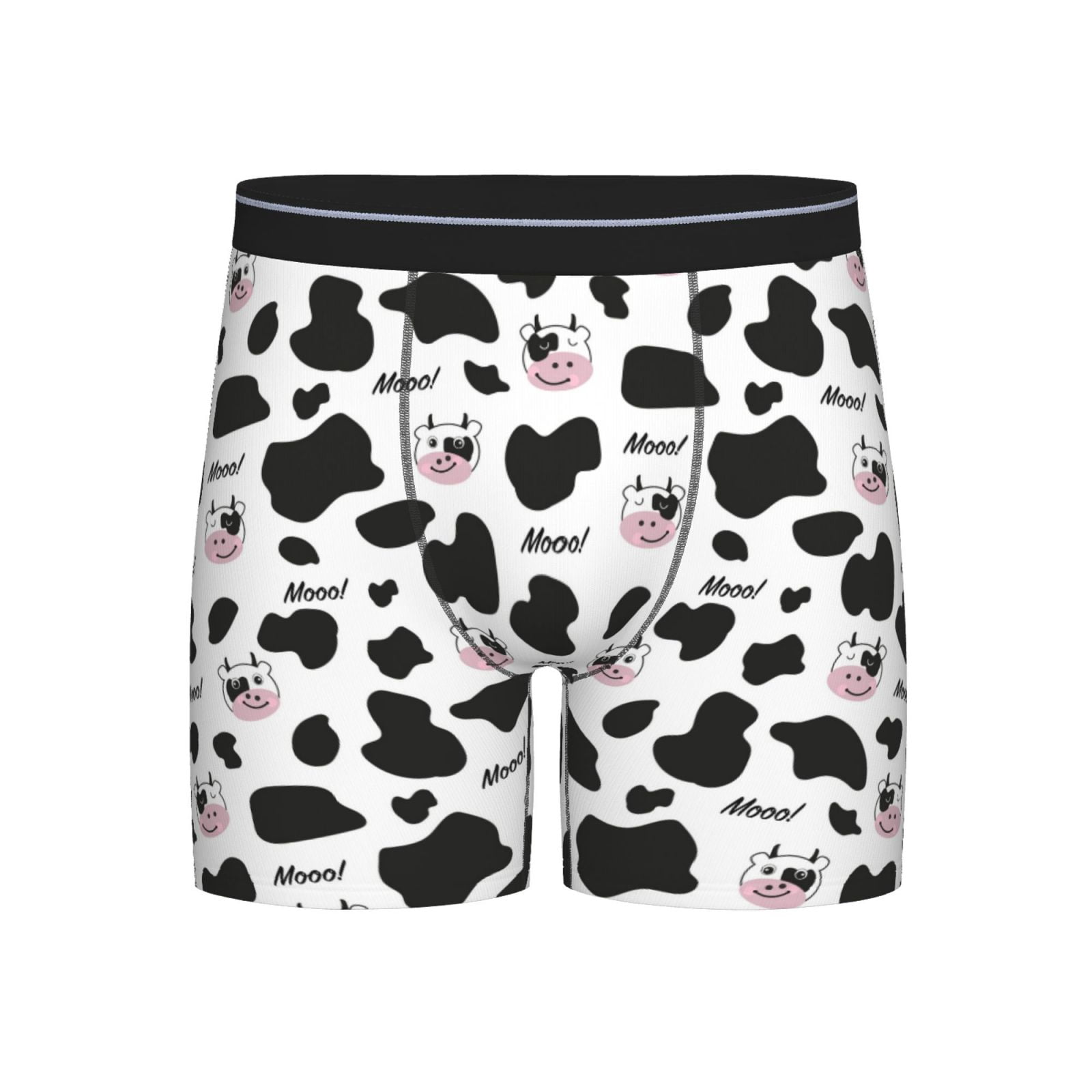 Men'S Boxer Briefs, Cartoon Cute Cow Print Cow Head Soft And Breathable ...