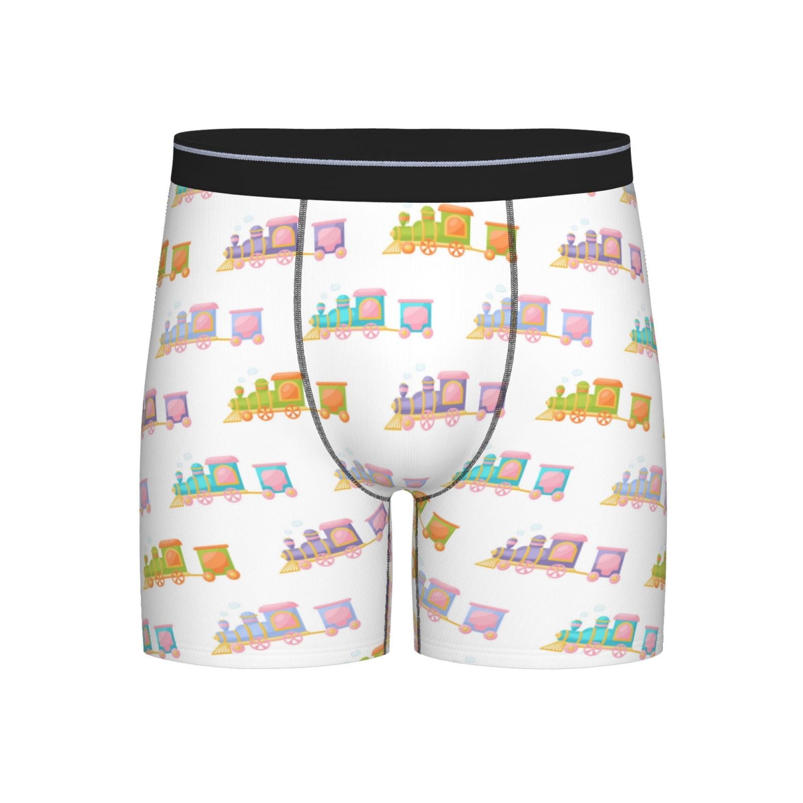 Men'S Boxer Briefs, Cartoon Train Pattern Soft And Breathable Mens ...