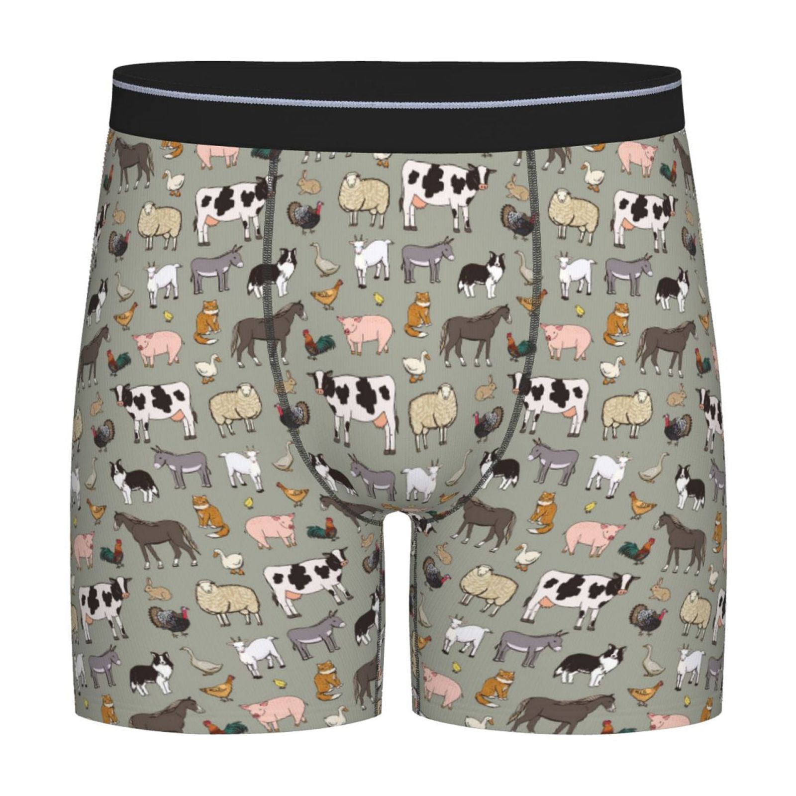 Men'S Boxer Briefs, Cow Dog Horse Pig Cat Chicken Soft And Breathable ...
