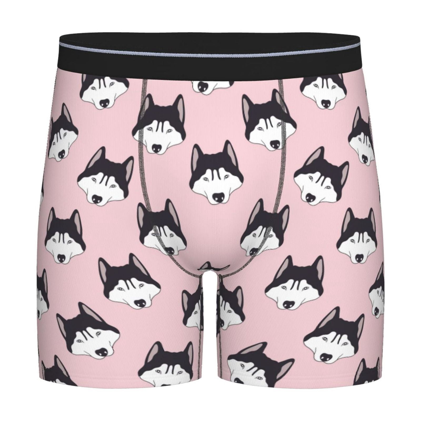 Men'S Boxer Briefs, Cute Cartoon Husky Funny Pink Soft And Breathable ...