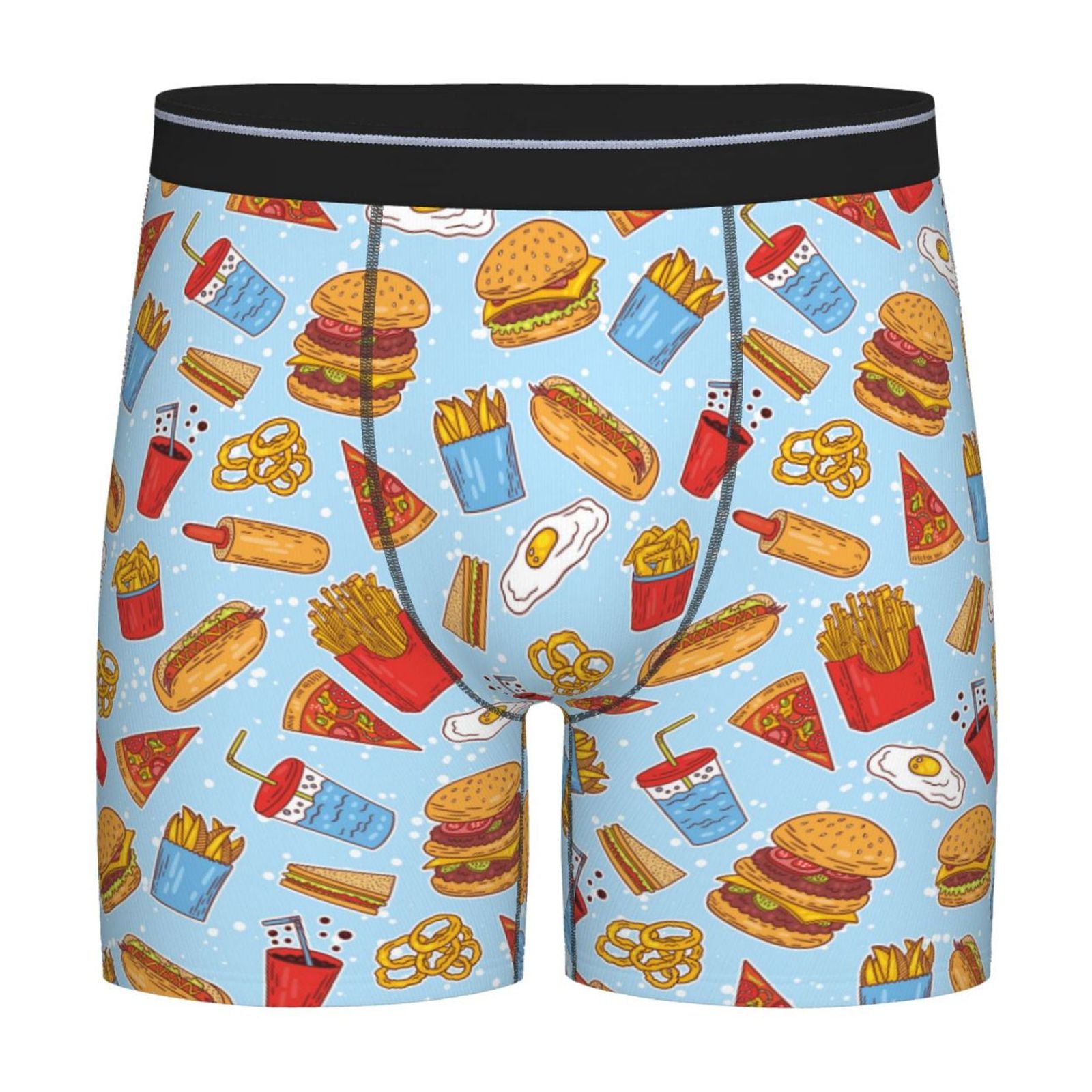 Men'S Boxer Briefs, Cute Food Egg Burger Fries Soft And Breathable Mens ...