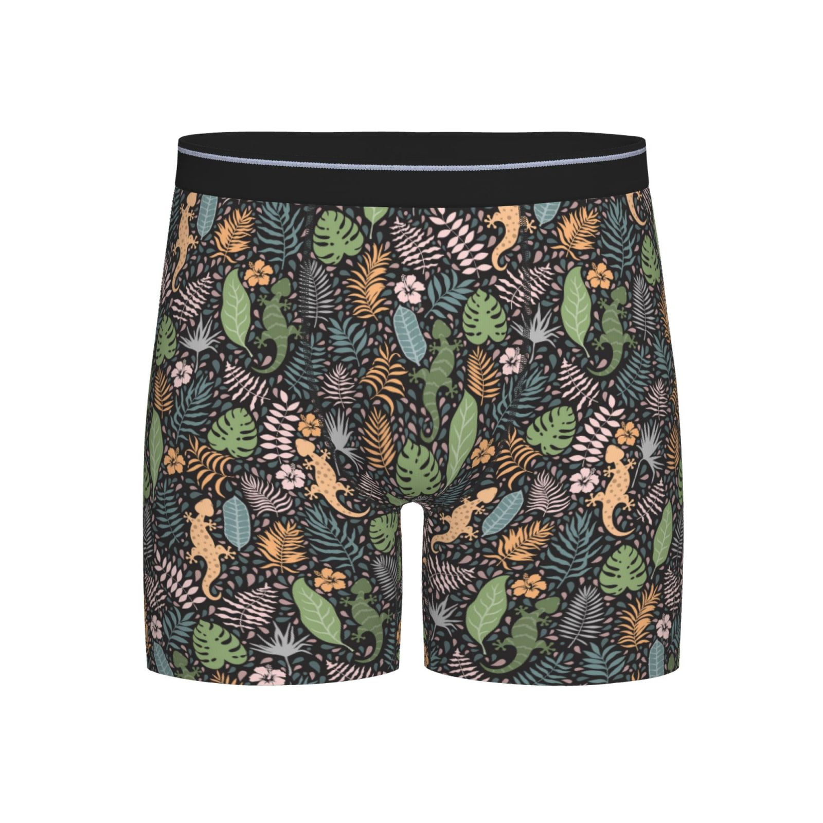 Men'S Boxer Briefs, Cute Lizard Gecko Tropical Plant Soft And ...