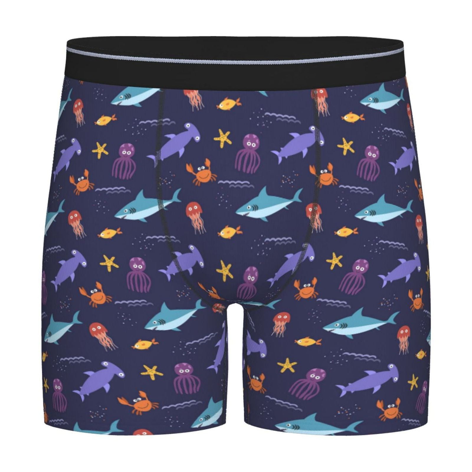 Men'S Boxer Briefs, Cute Shark Octopus Crab Starfish Soft And ...